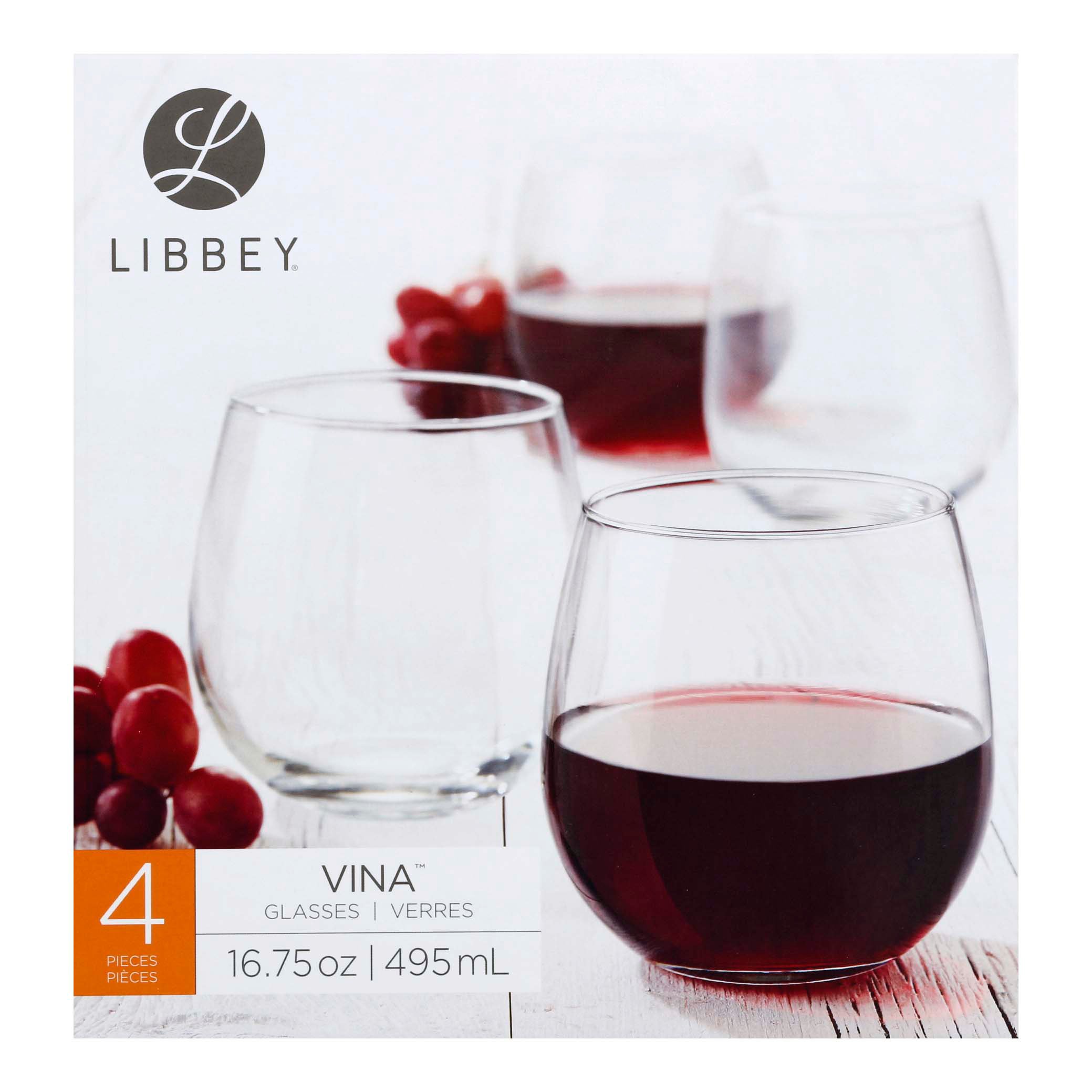Libbey Vina Stemless Wine Glass Set, 4 Pk - Shop Glasses & mugs at H-E-B
