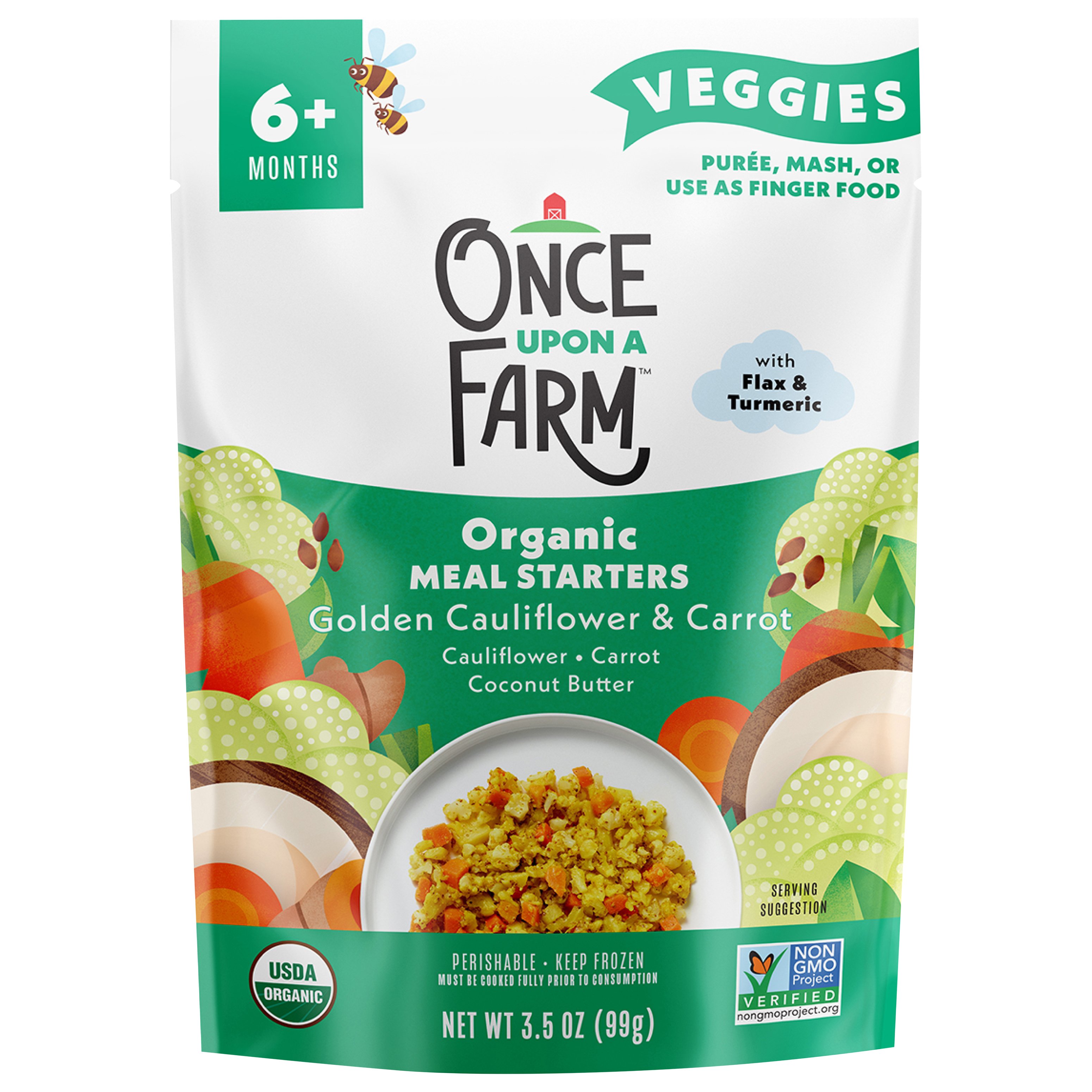 Once Upon a Farm Organic Plant-Rich Frozen Meal - Golden Cauliflower ...