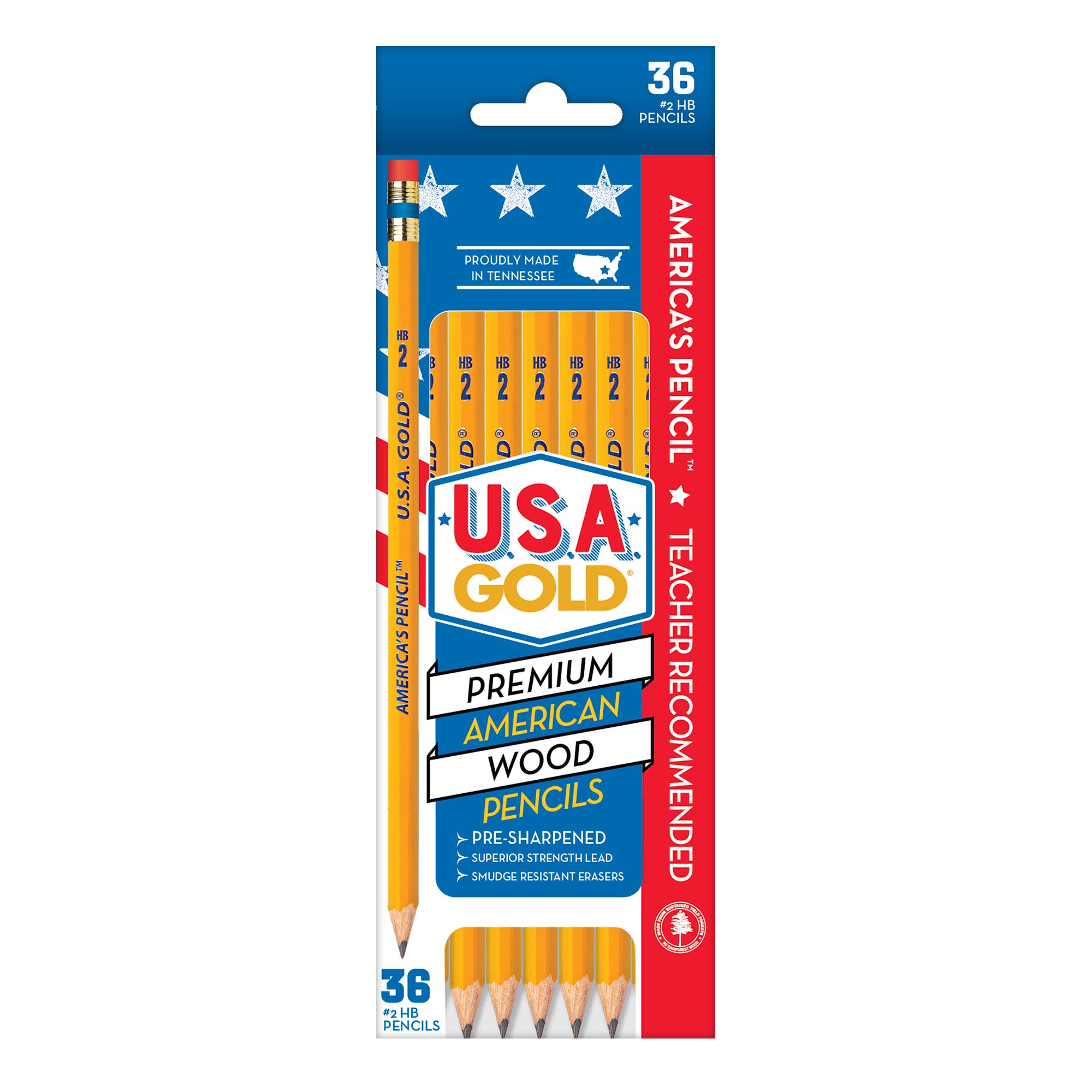 USA Gold Pre-Sharpened No.2 Wooden Pencils - Shop Pencils at H-E-B