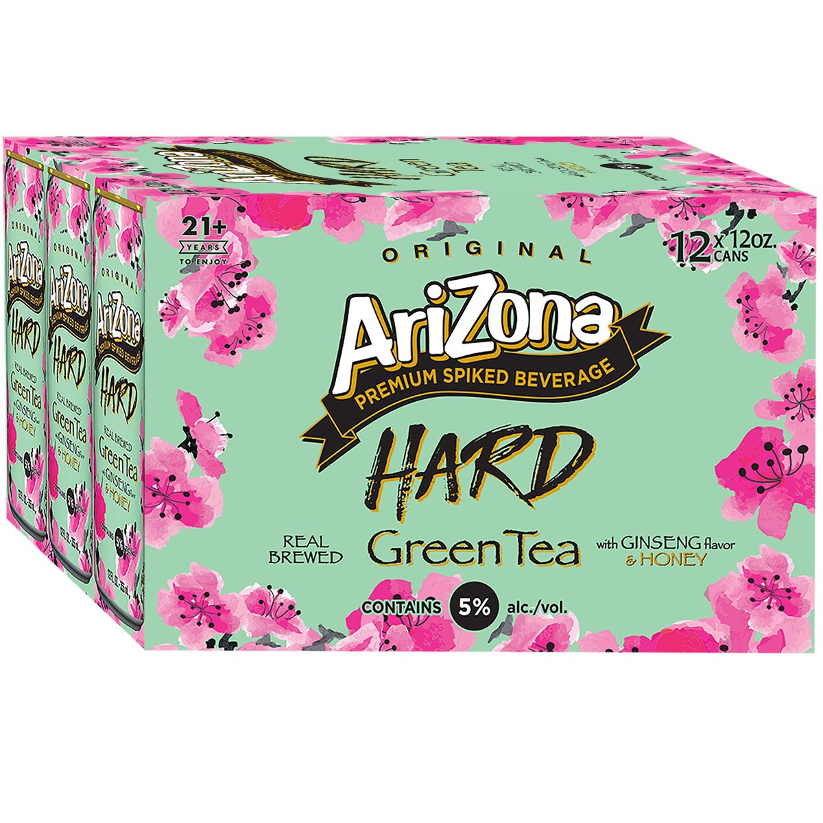 AriZona Hard Green Tea with Ginseng & Honey 12 pk Cans - Shop Malt ...