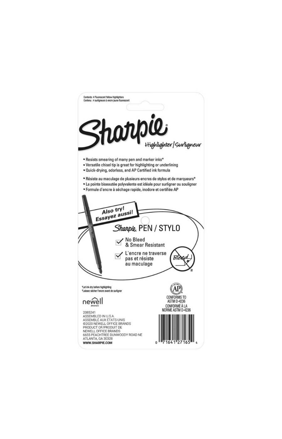 Sharpie Narrow Chisel Tip Pocket Highlighters - Yellow Ink - Shop ...