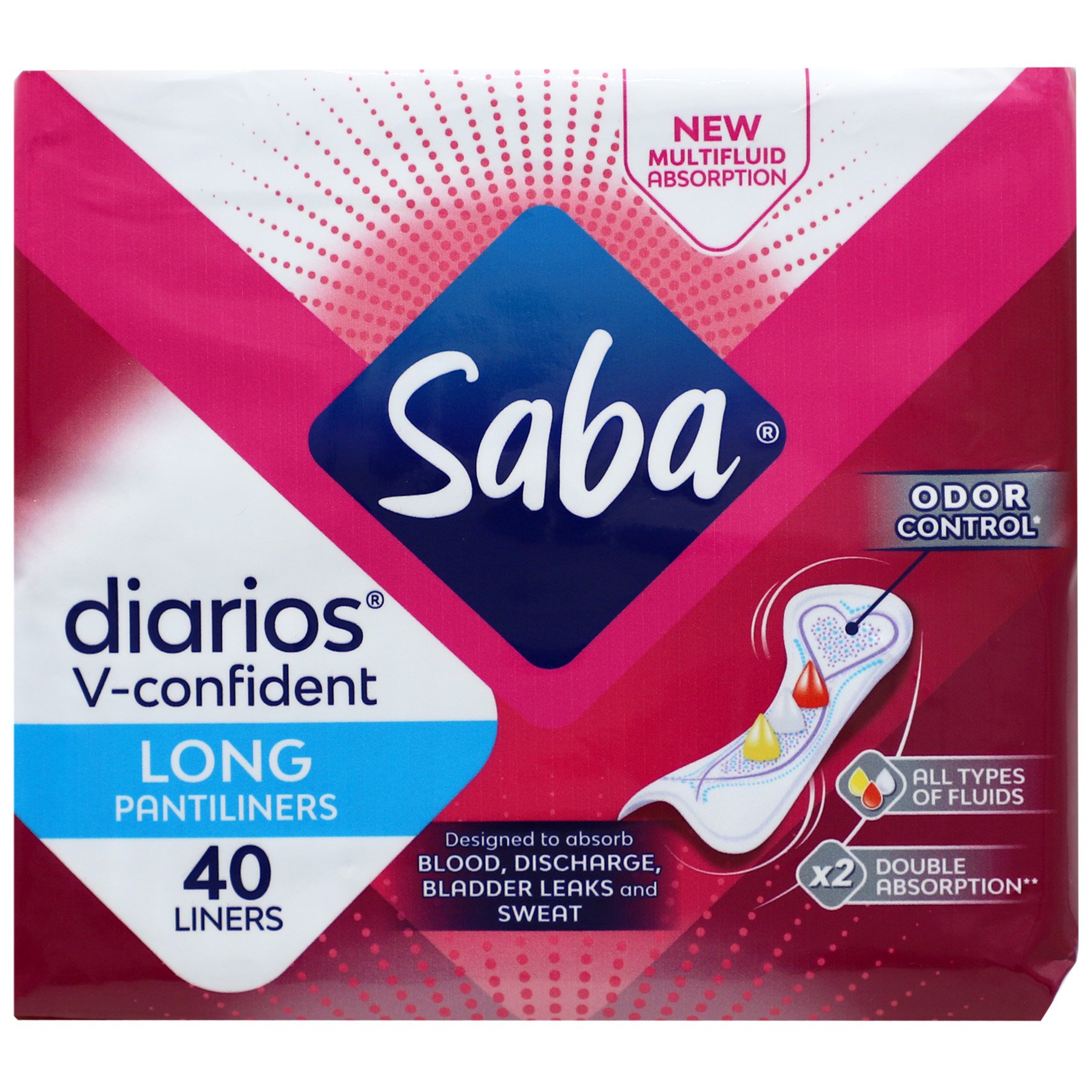 Saba V-Confident Pantiliners - Long - Shop Pads & liners at H-E-B