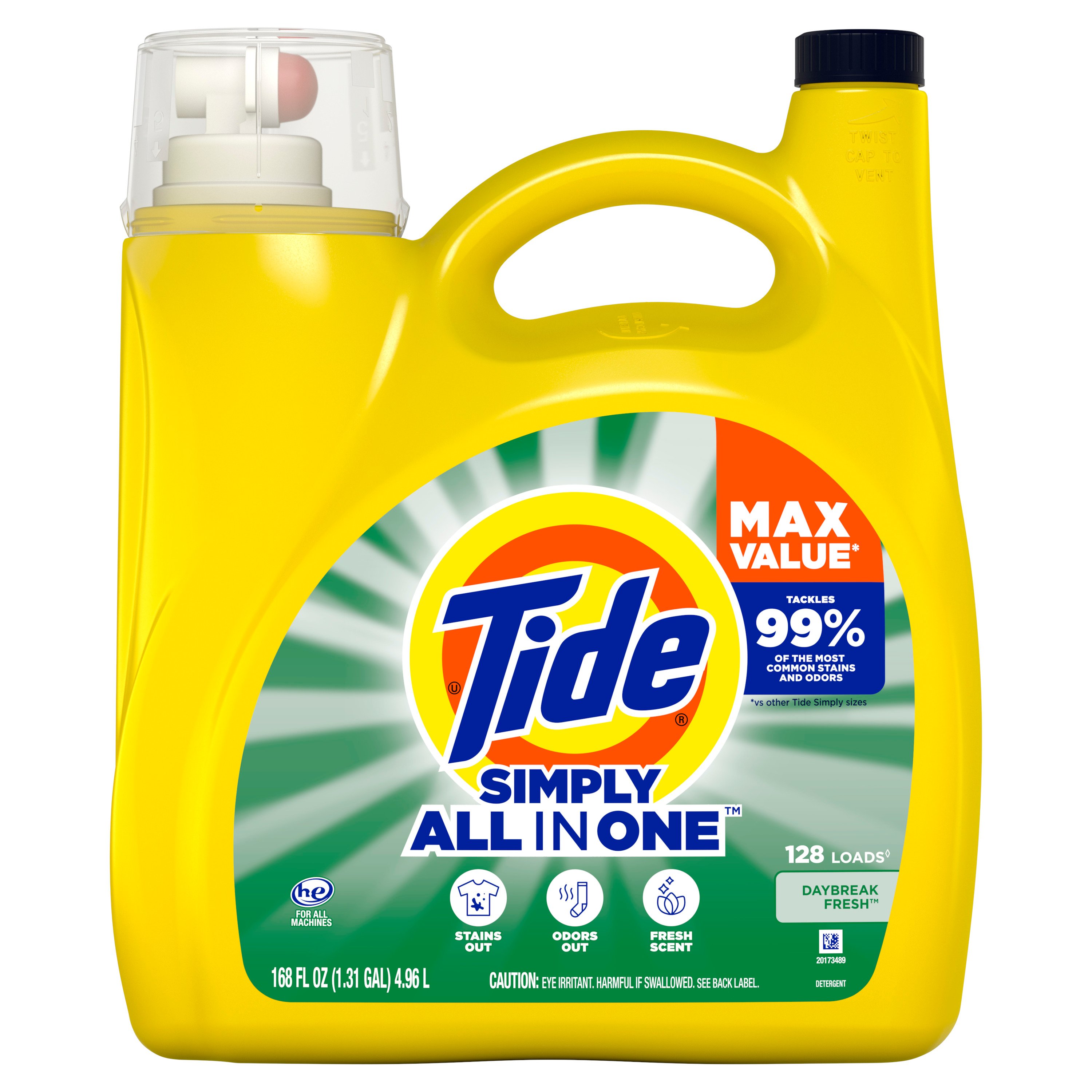 Tide Simply All In One Daybreak Fresh Liquid Laundry Detergent 128 ...