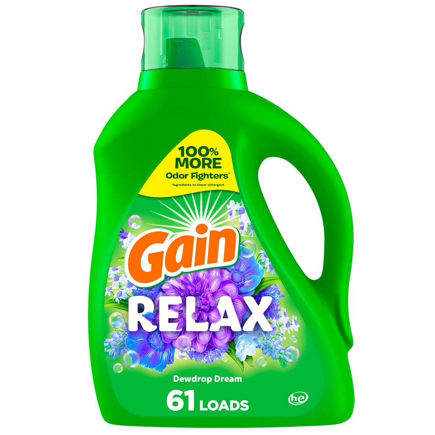 Gain Relax HE Liquid Laundry Detergent, 61 Loads - Dewdrop Dream - Shop ...