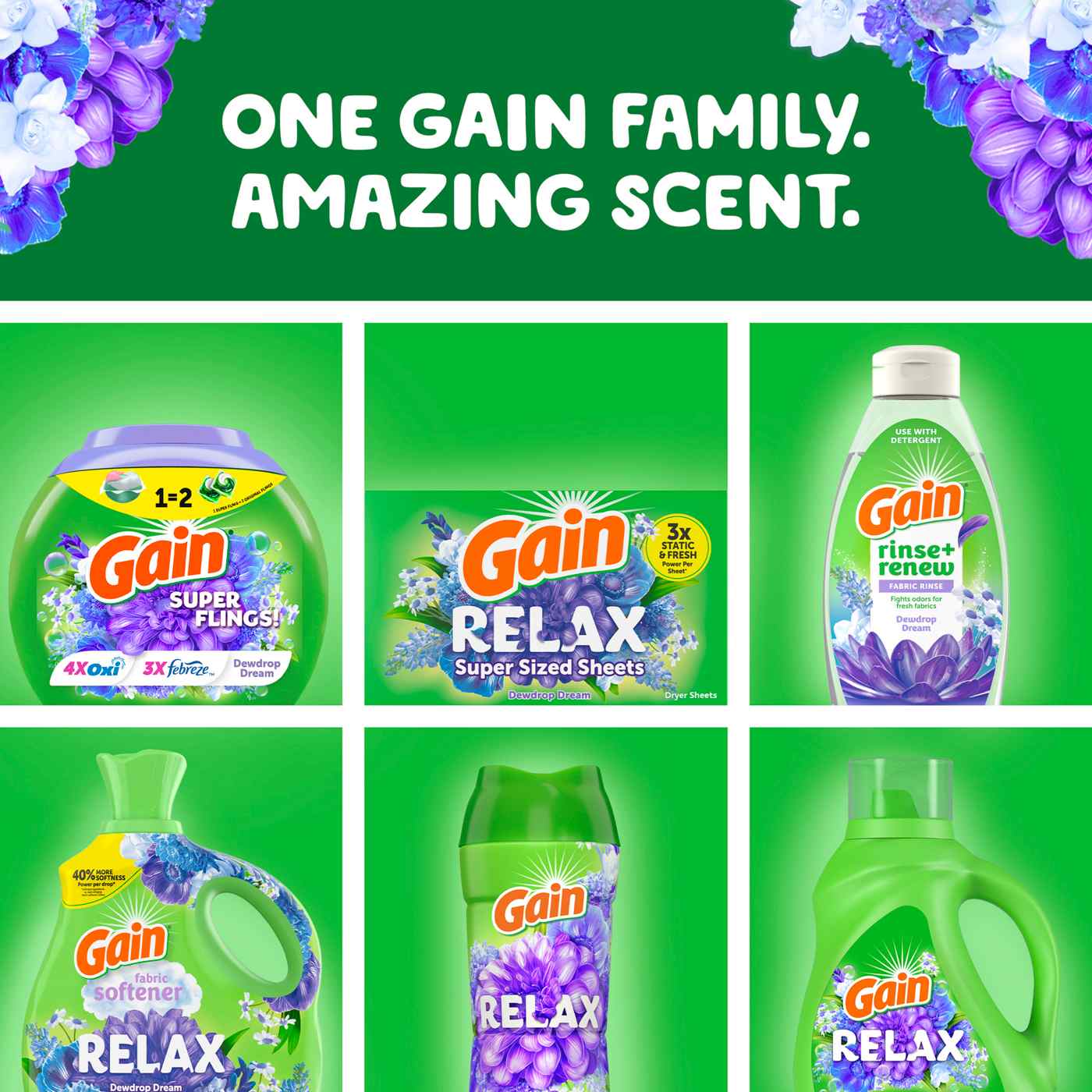 Gain Relax HE Liquid Laundry Detergent, 61 Loads - Dewdrop Dream - Shop ...
