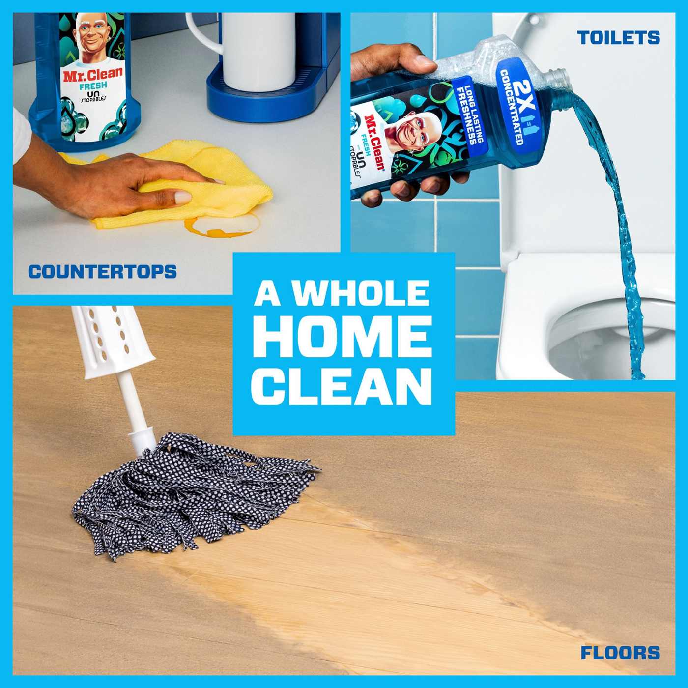 Mr. Clean 2X Concentrated Multi Surface Cleaner with Unstopables All ...