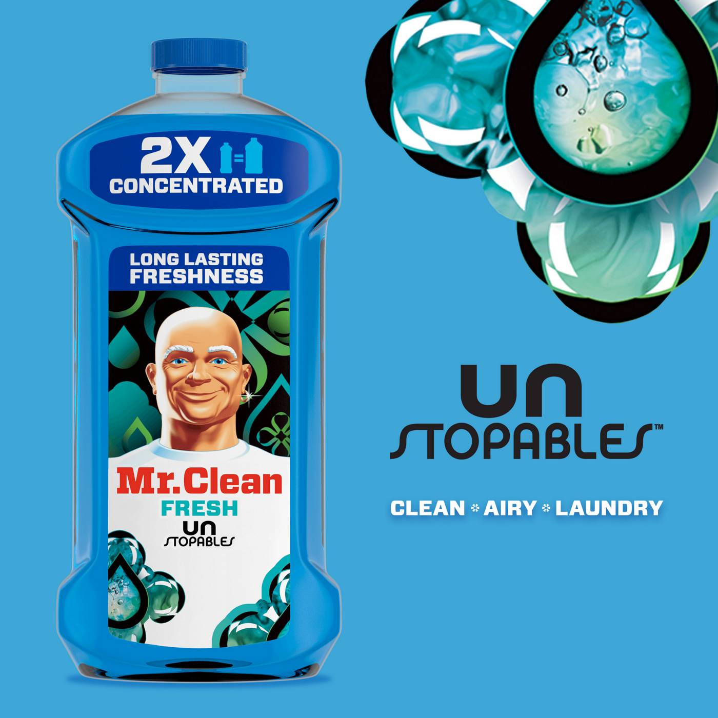 Mr. Clean 2X Concentrated Multi Surface Cleaner with Unstopables All ...