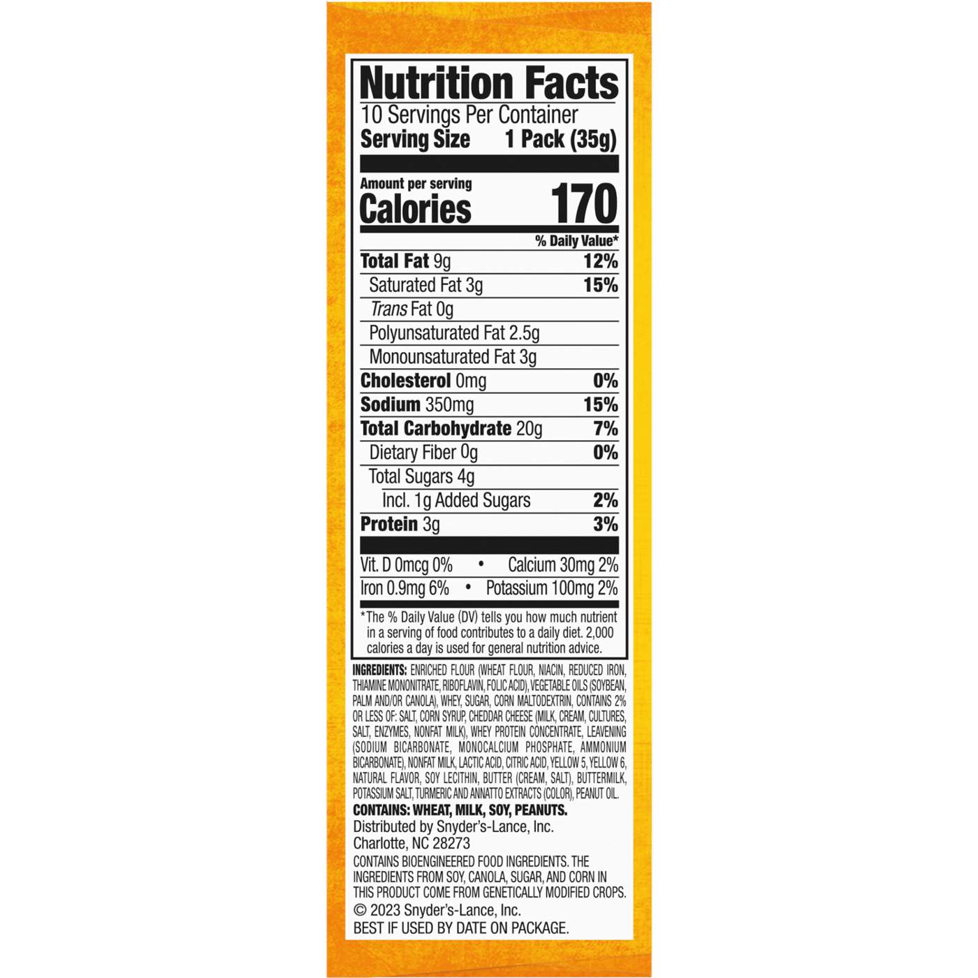 Lance Sandwich Crackers Toasty Cheddar Cheese - Shop Crackers ...