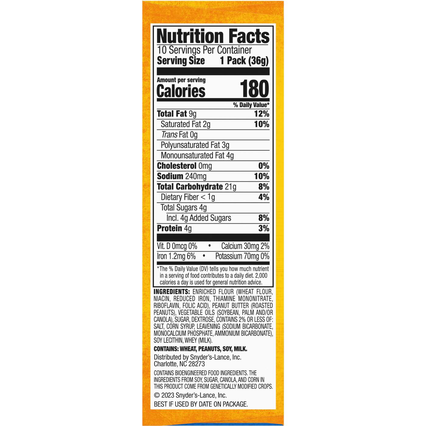 Lance Sandwich Crackers Toasty Peanut Butter - Shop Crackers ...