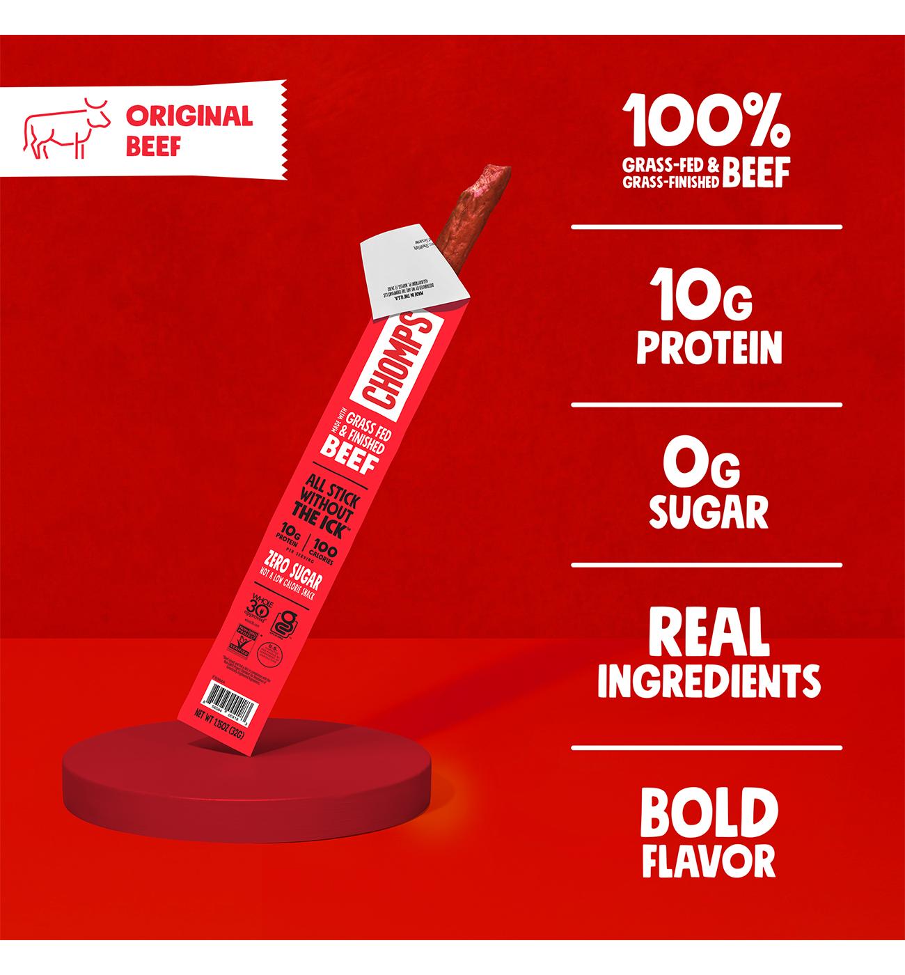 Chomps 10g Protein Original Beef Jerky Meat Sticks - Shop Jerky at H-E-B