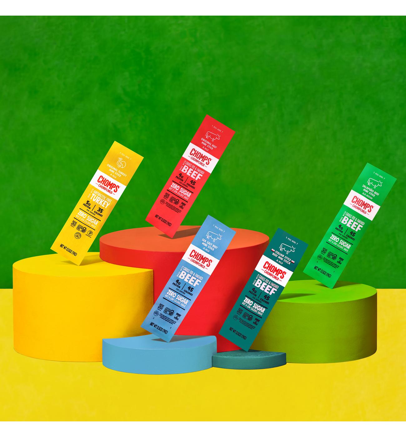 Chomps Chomplings 5g Protein Mini Original Turkey Jerky Meat Sticks ...