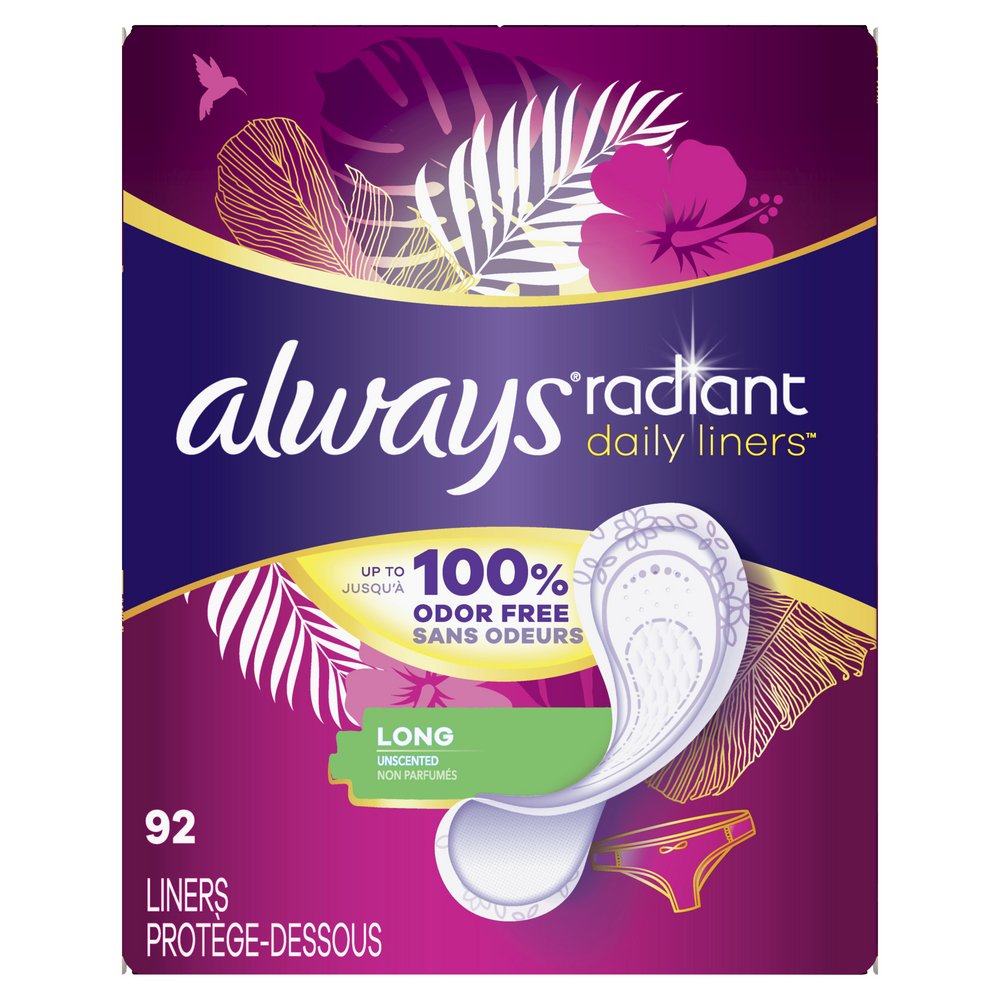 Always Radiant Daily Liners Long - Shop Pads & liners at H-E-B