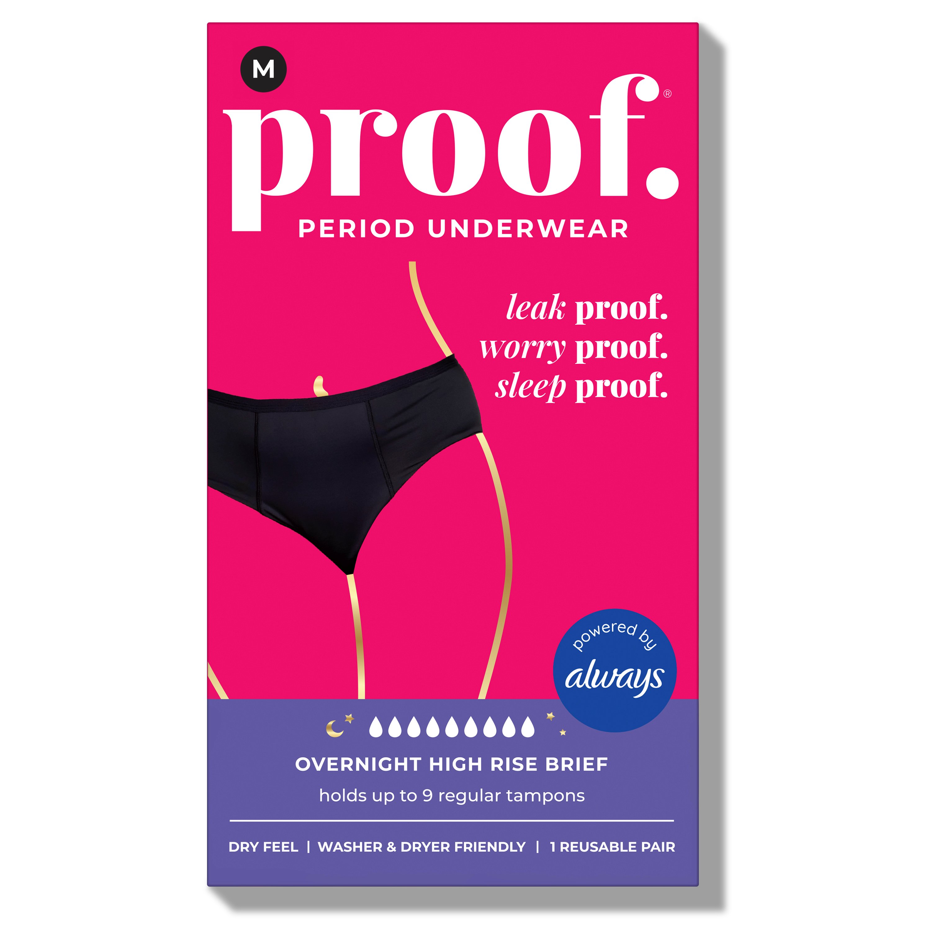 Proof Period Underwear Overnight High Rise Brief - Medium - Shop Pads ...