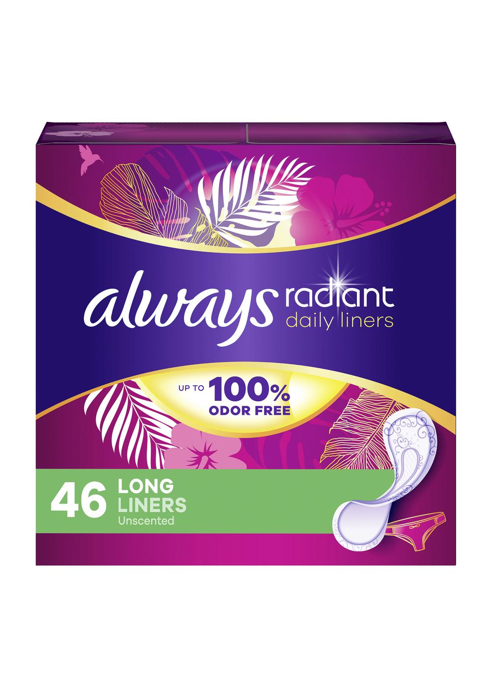 Always Radiant Daily Liners - Long - Shop Pads & Liners at H-E-B