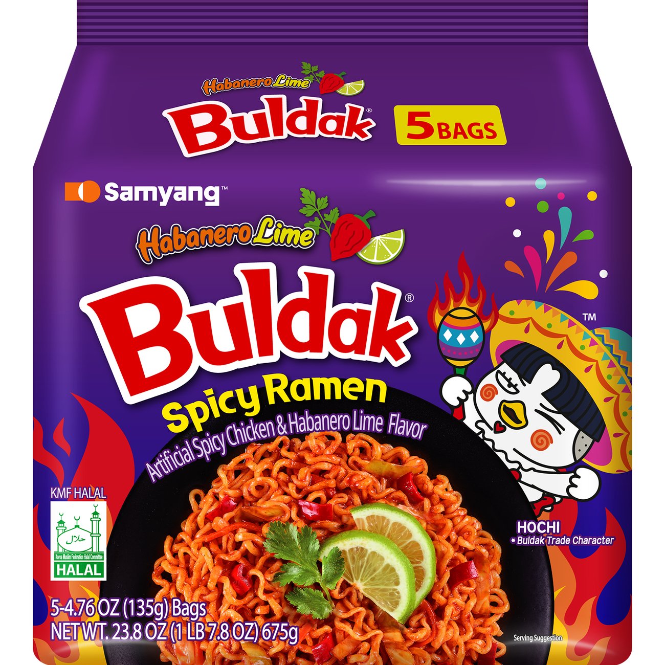 Samyang Buldak Habanero Lime Spicy Chicken Ramen Instant Soup Packs ...