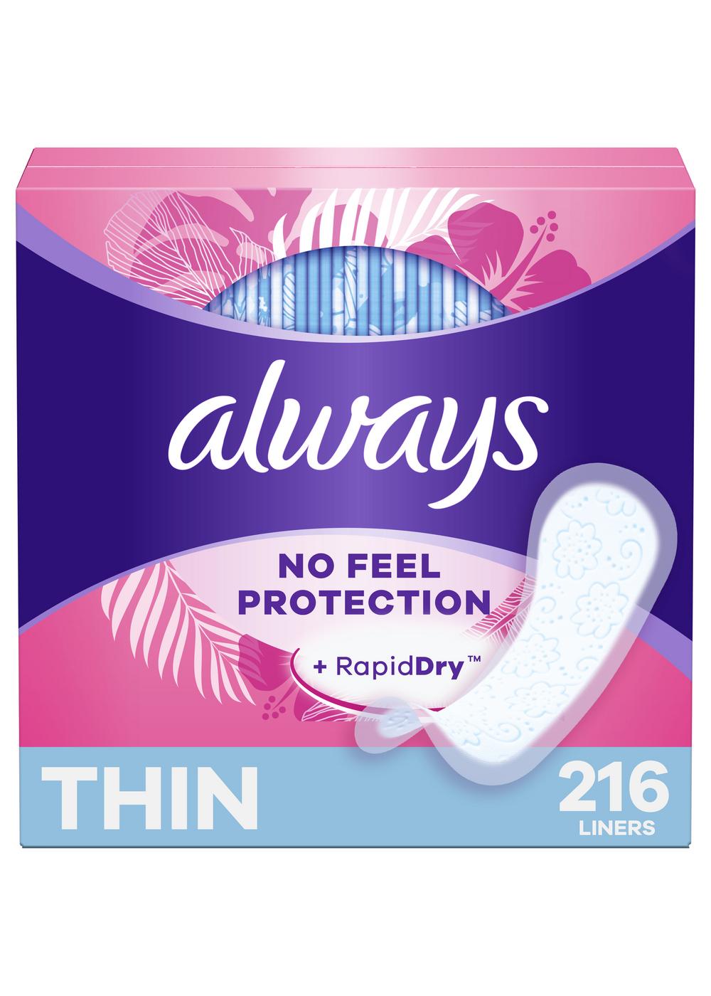 Always Thin Liners Regular Unscented - Shop Pads & liners at H-E-B