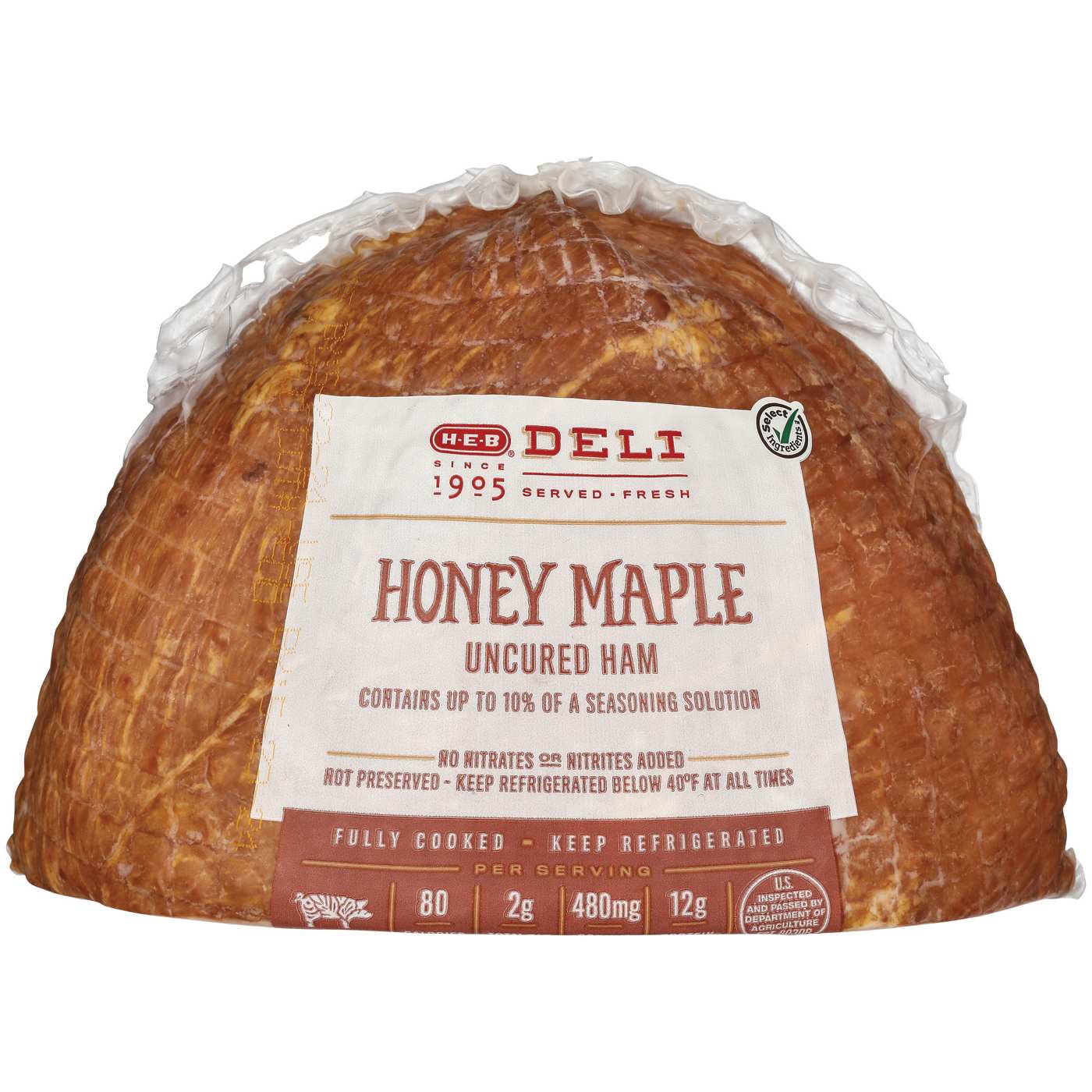 H-E-B Deli Honey Maple Uncured Ham, Custom Sliced - Shop Meat at H-E-B