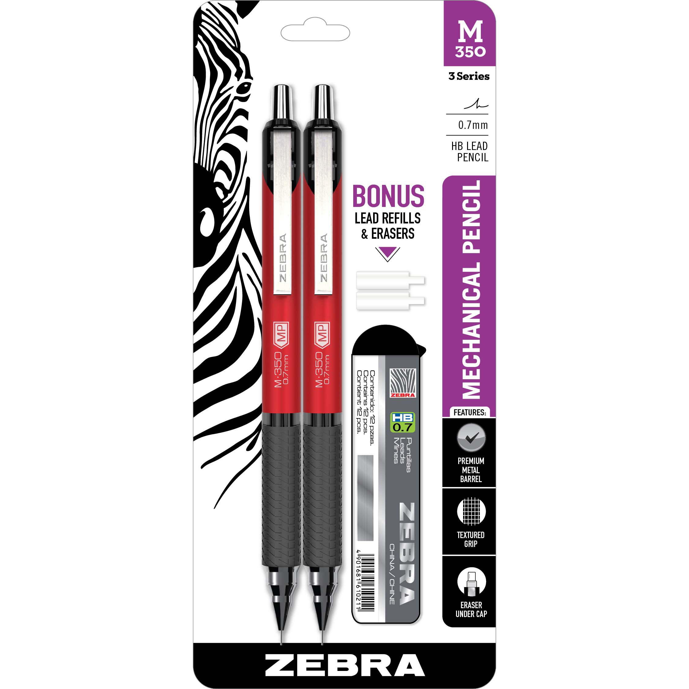 Zebra M-350 0.7mm Mechanical Pencil Set - Red - Shop Pencils at H-E-B