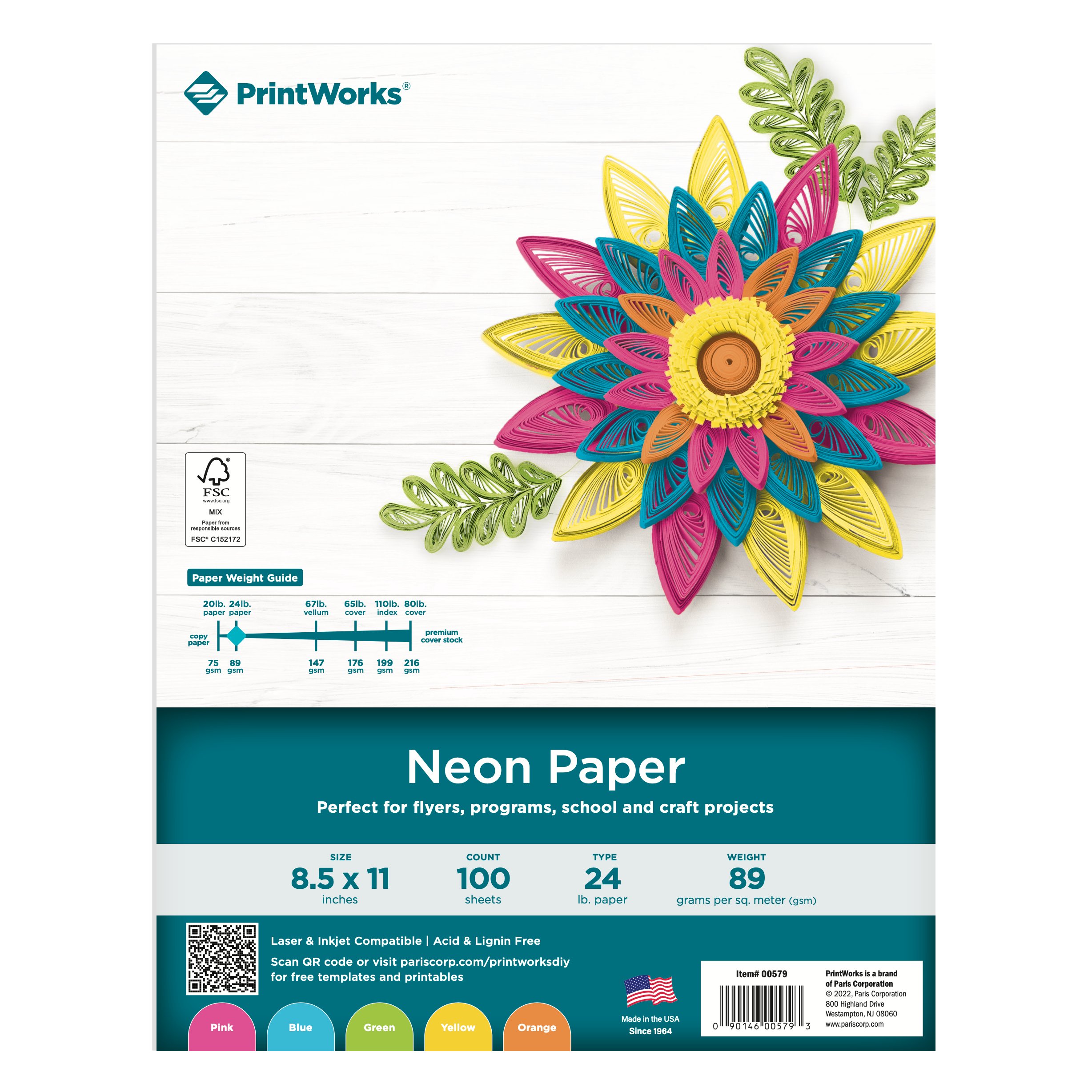 PrintWorks Neon Paper, 100 Ct - Shop Copy paper at H-E-B