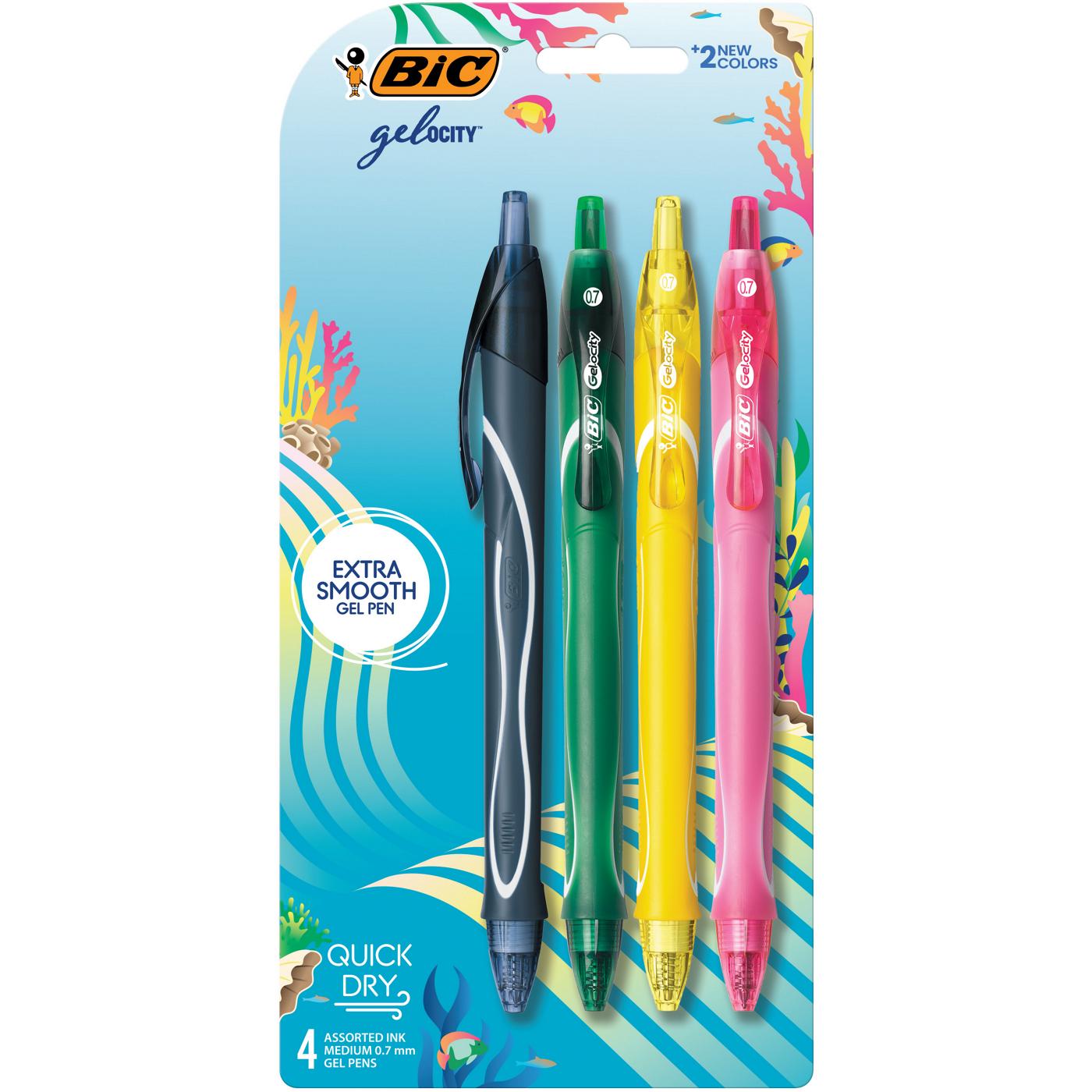 BIC Gel-ocity Quick Dry 0.7mm Gel Pens - Ocean Theme Assorted Ink ...