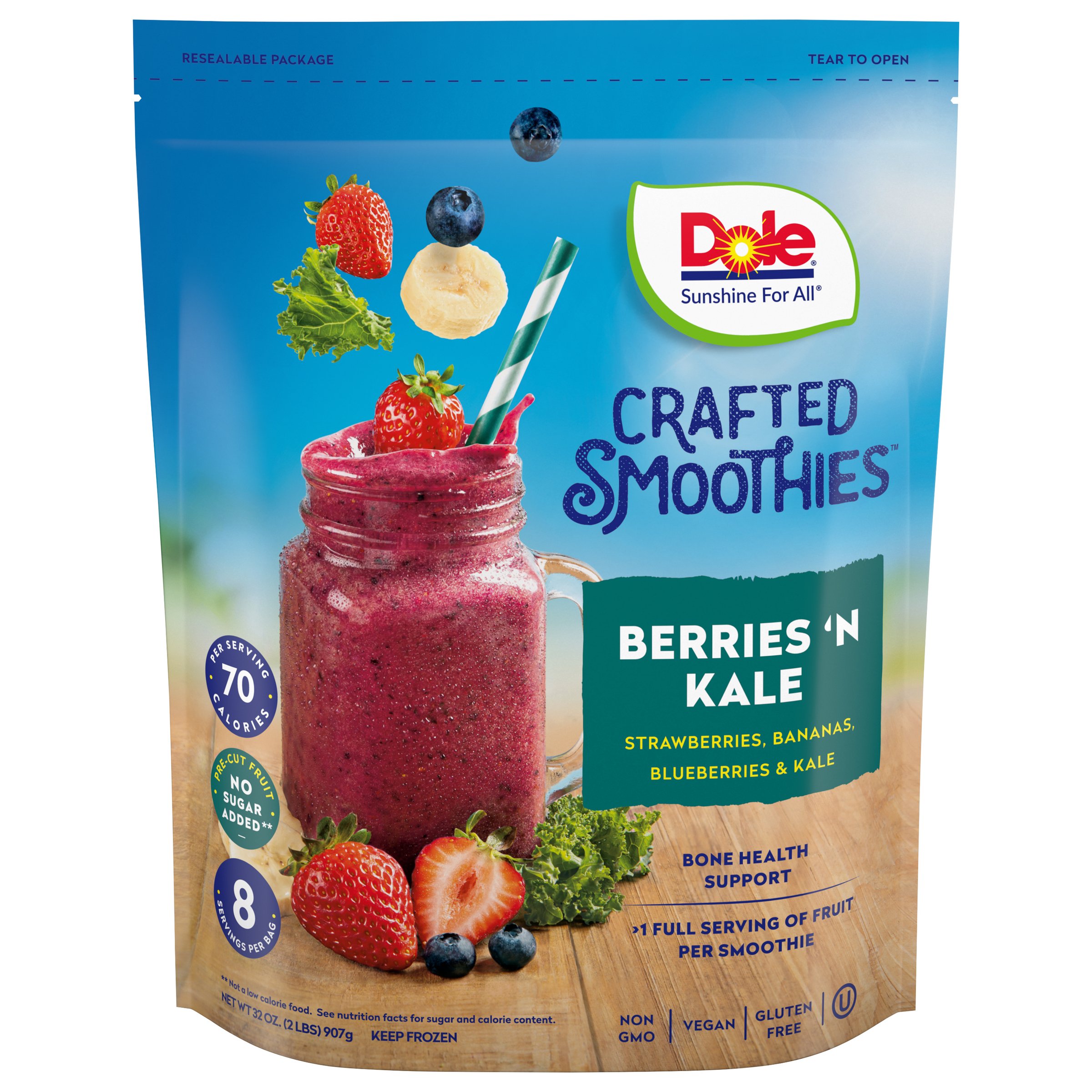 Dole Berries 'N Kale Crafted Smoothies - Shop Juice & smoothies at H-E-B