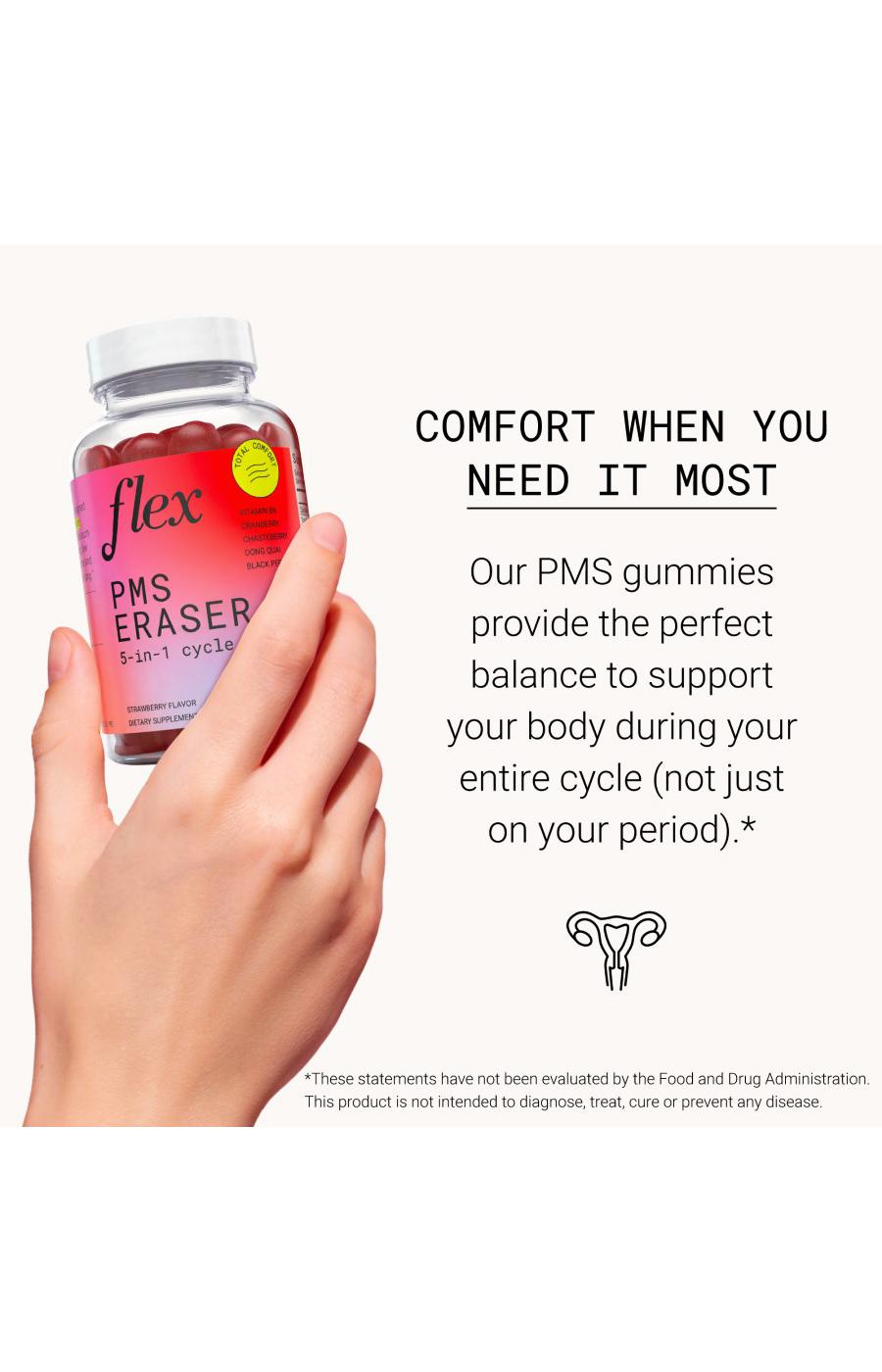 Flex PMS Eraser 5-in-1 Cycle Relief Gummies - Strawberry - Shop Wipes ...