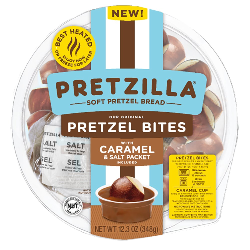 PRETZILLA Soft Pretzel Bread Bites with Caramel Dip & Salt - Shop Buns ...