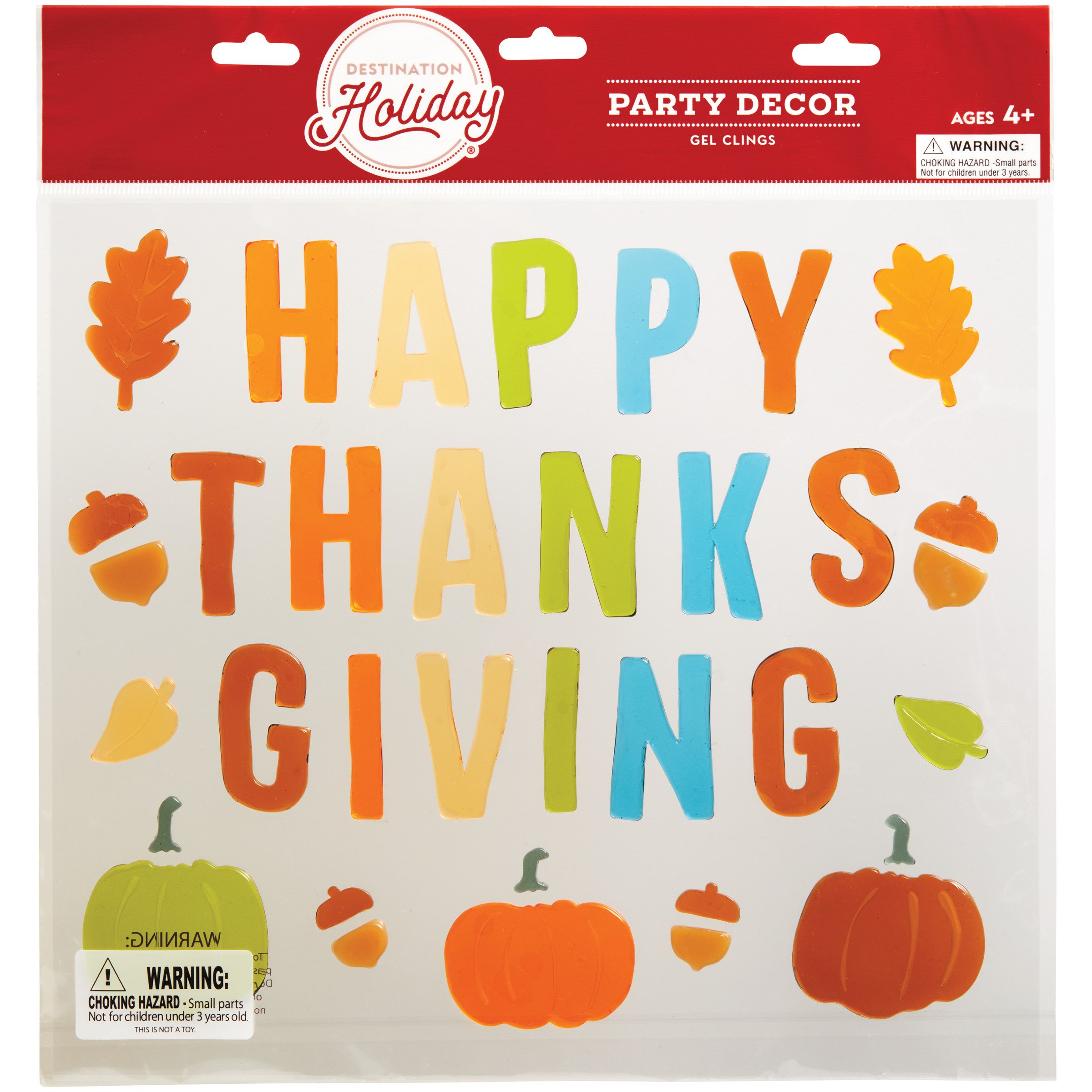 Destination Holiday Happy Thanksgiving Gel Cling - Shop Party decor at ...