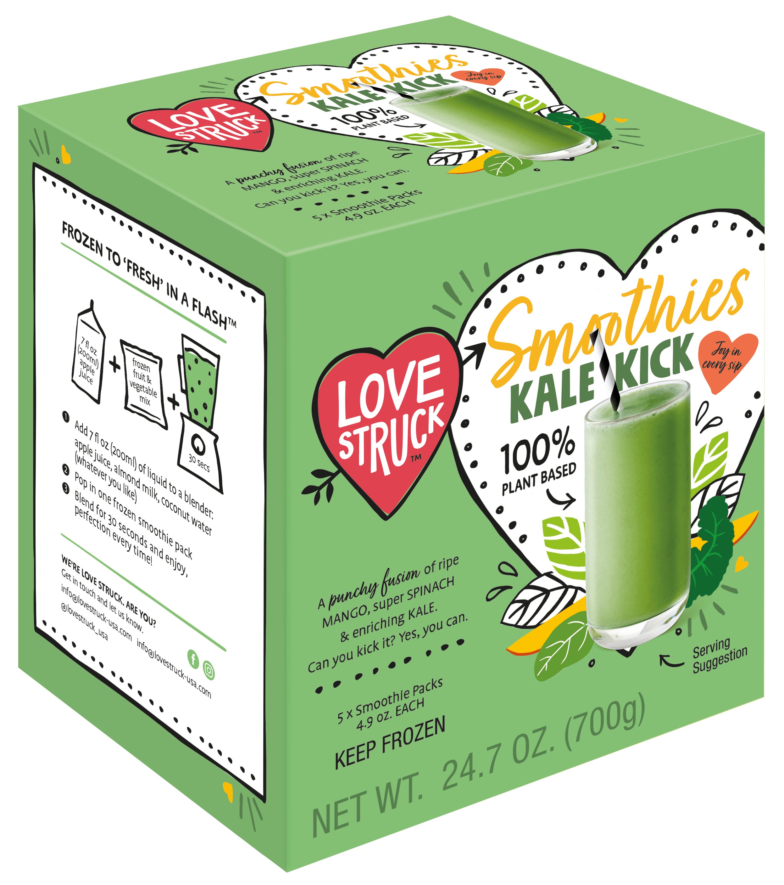 Love Struck Kale Kick Smoothies , 5 ct | Central Market - Really Into Food