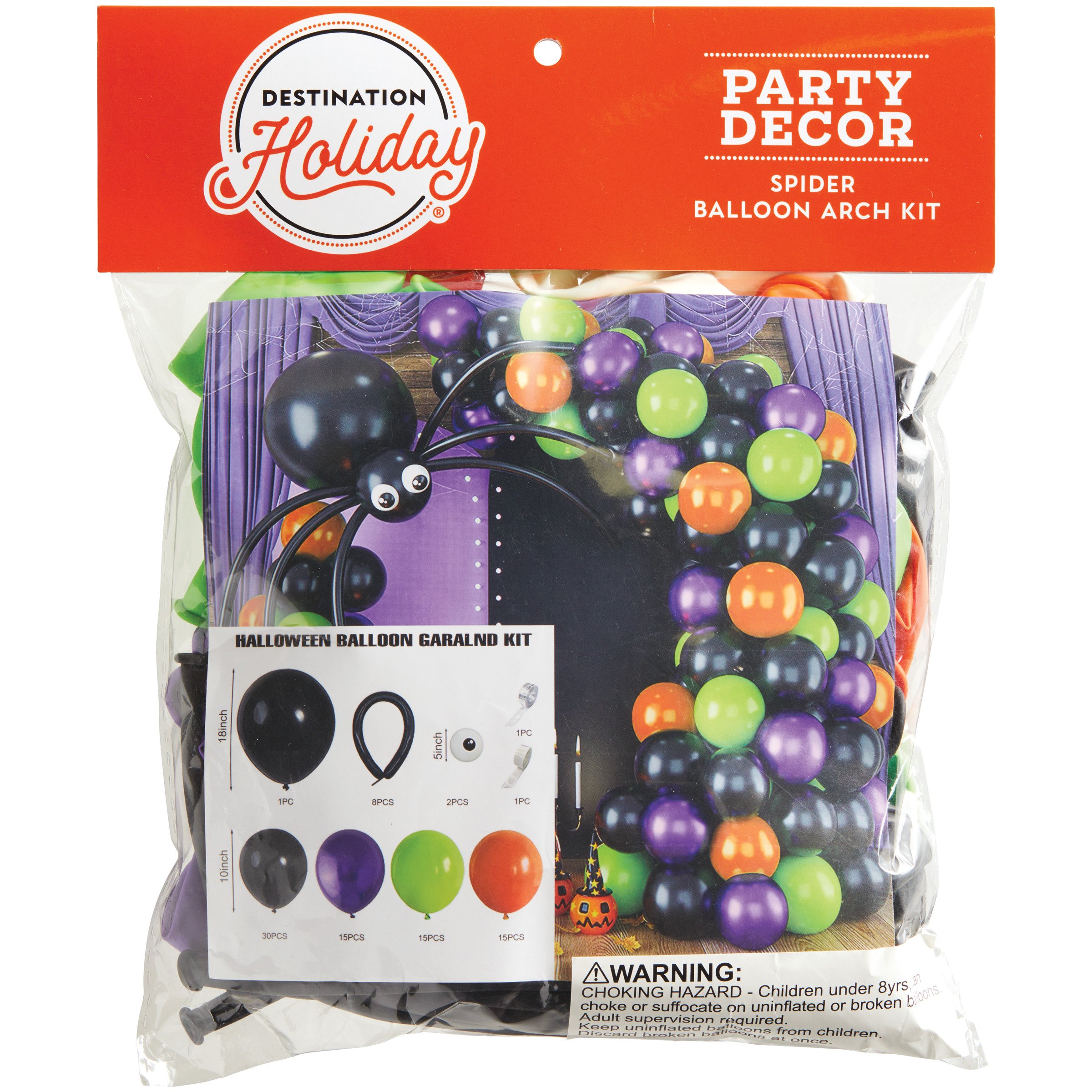 Destination Holiday Halloween Spider Balloon Arch Kit - Shop Seasonal ...