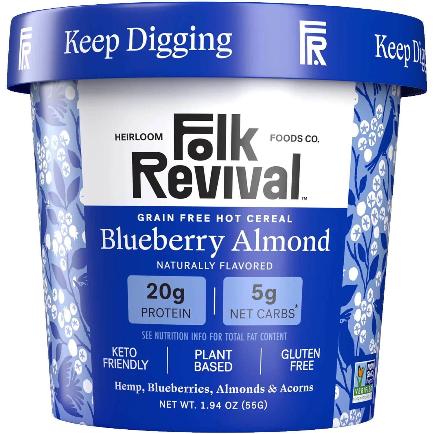 Folk Revival Blueberry Almond Grain Free Hot Cereal, 1.94 oz | Central ...