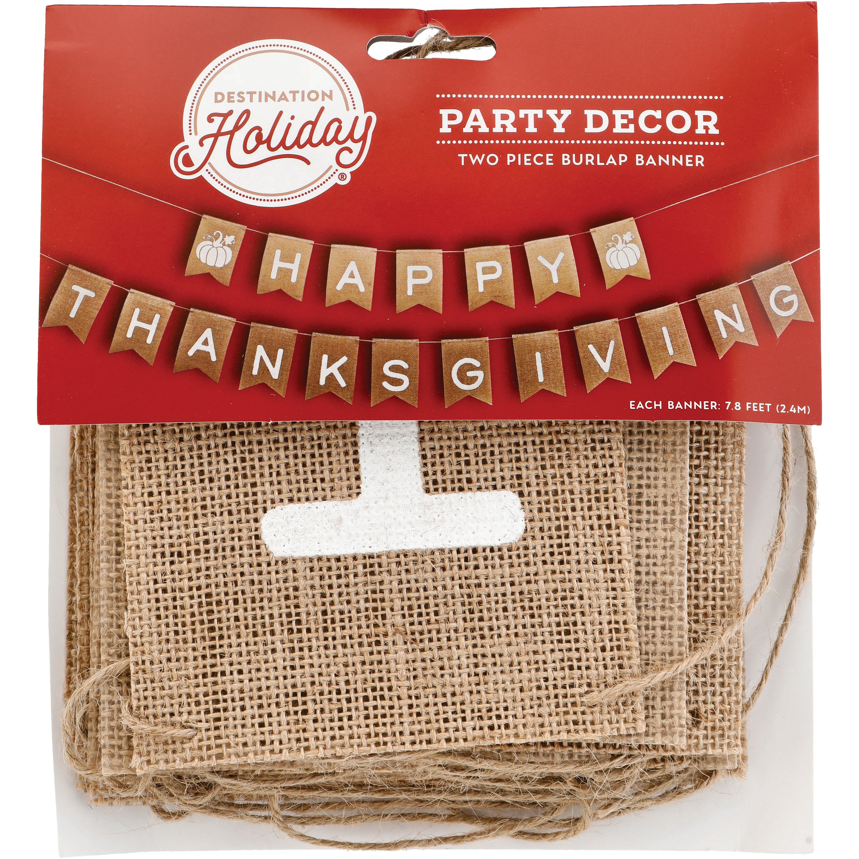 Destination Holiday Happy Thanksgiving Burlap Banner - Shop Seasonal ...