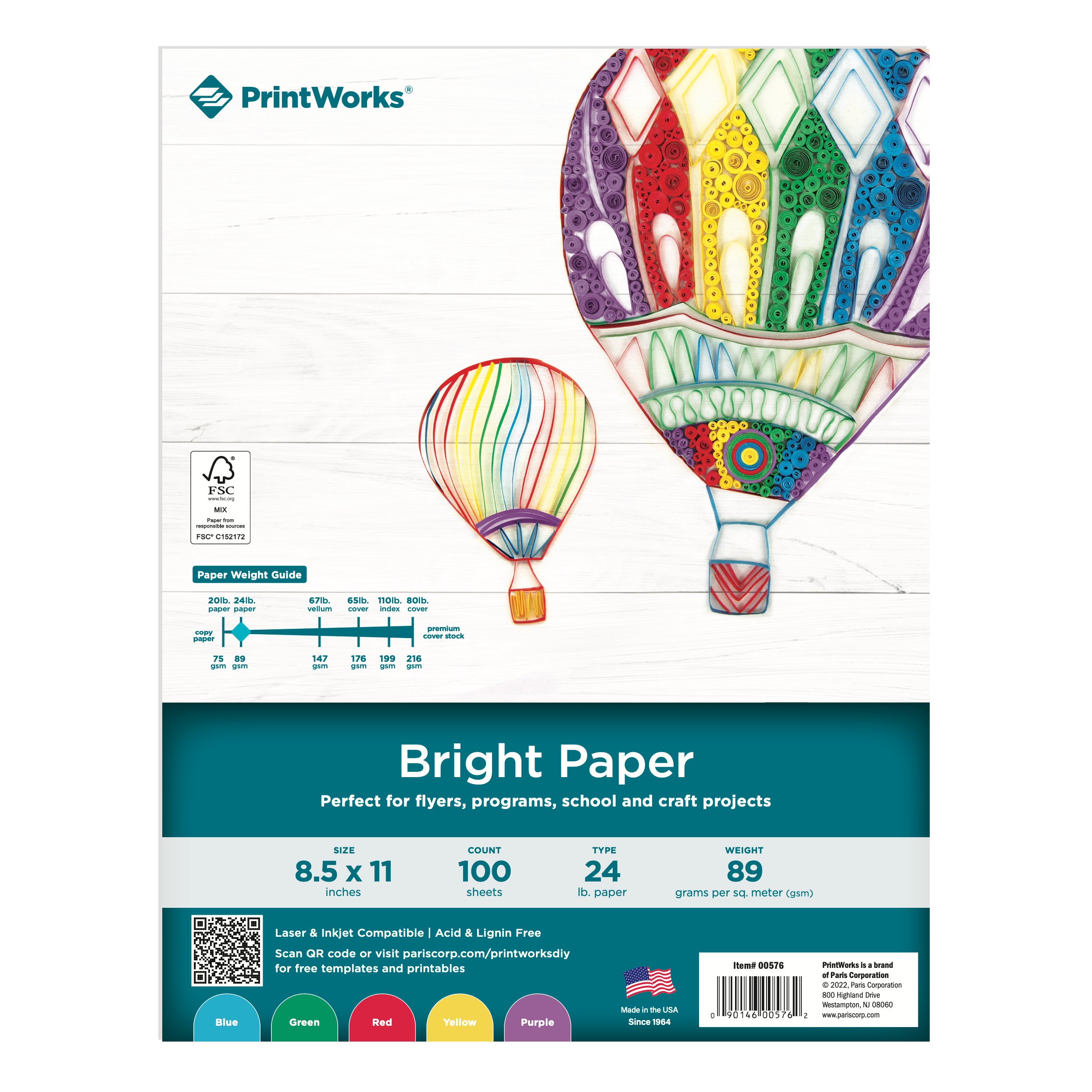 PrintWorks Bright Colors Paper, 100 Ct - Shop Copy paper at H-E-B