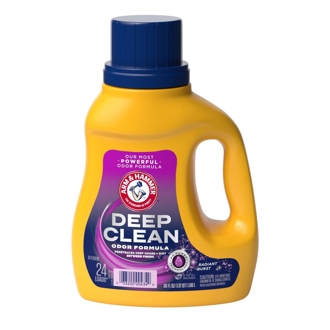Arm & Hammer Deep Clean Odor HE Liquid Laundry Detergent, 24 Loads ...