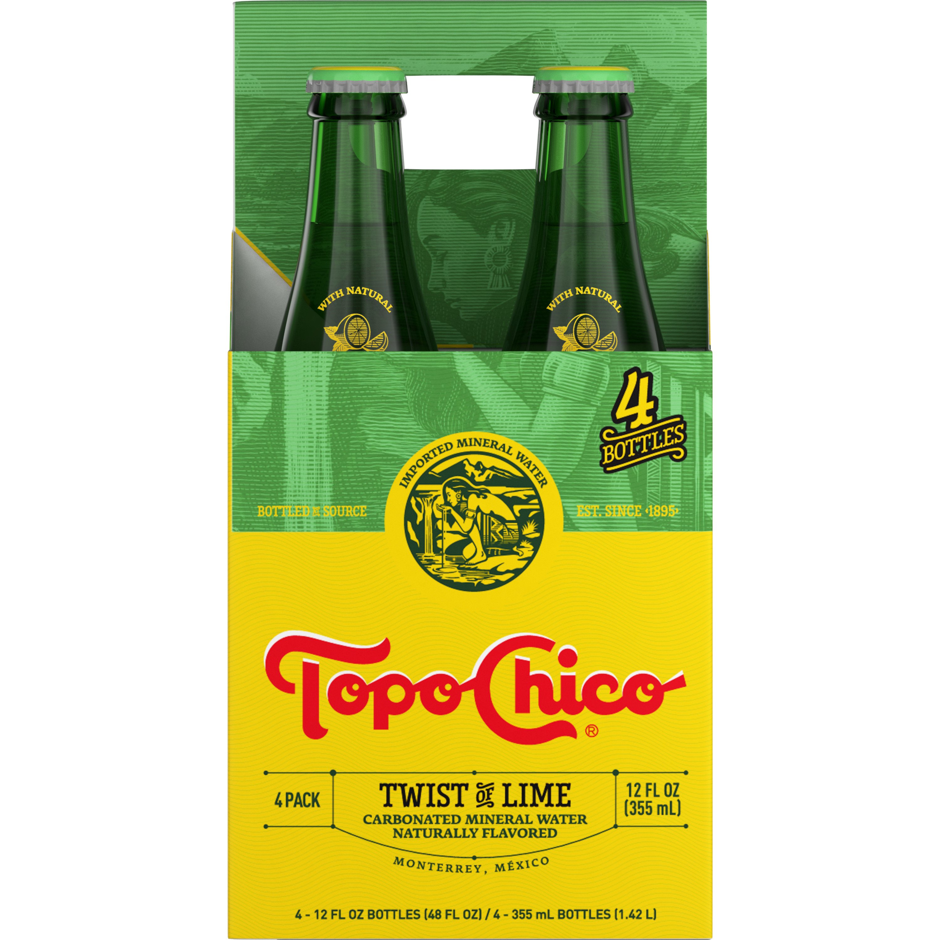 Topo Chico Sparkling Mineral Water Twist of Lime 4 pk Bottles - Shop ...