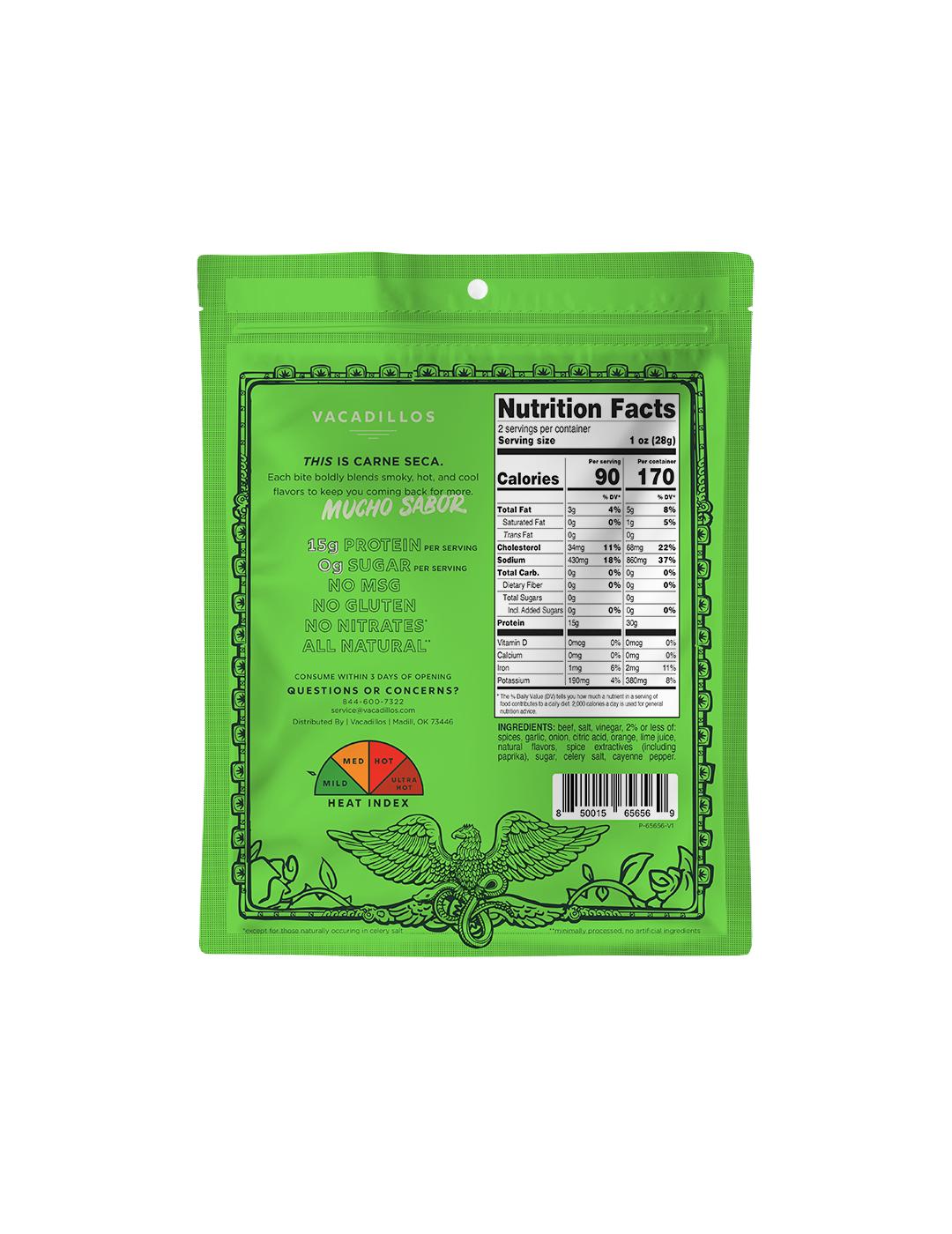 Vacadillos 30g Protein Carne Seca Air-Dried Beef - Chile Lime - Shop ...
