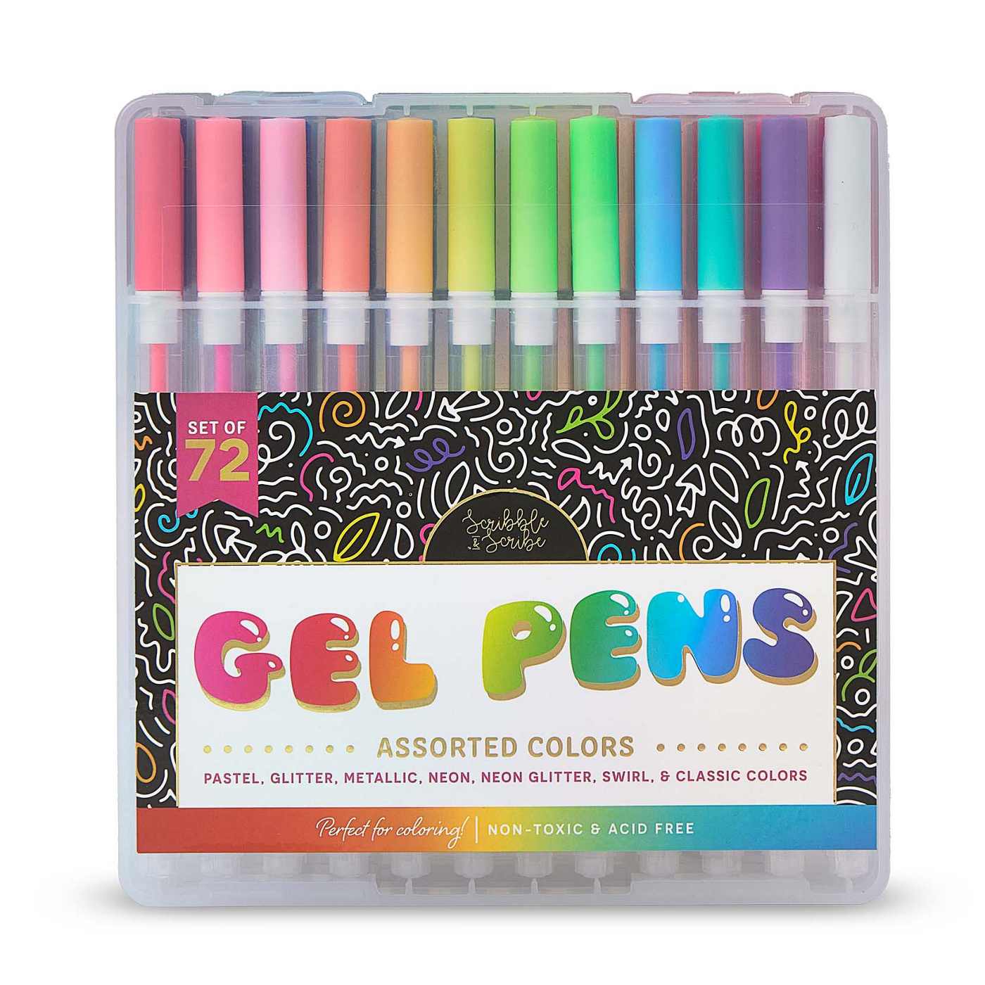 Scribble & Scribe Neon Doodle Gel Pen Set - Assorted Ink - Shop Pens at ...