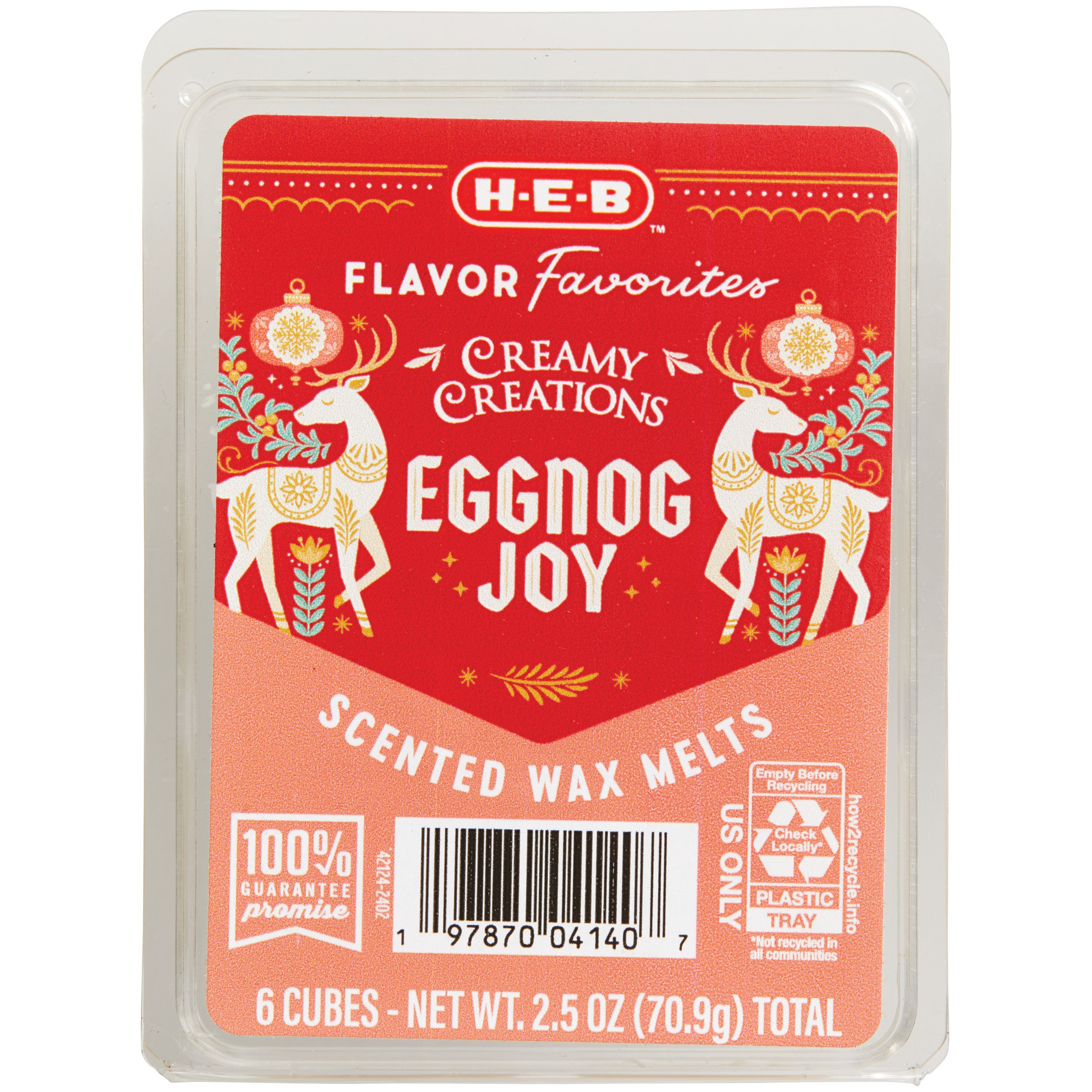 H-E-B Flavor Favorites Creamy Creations Eggnog Joy Scented Wax Melts ...