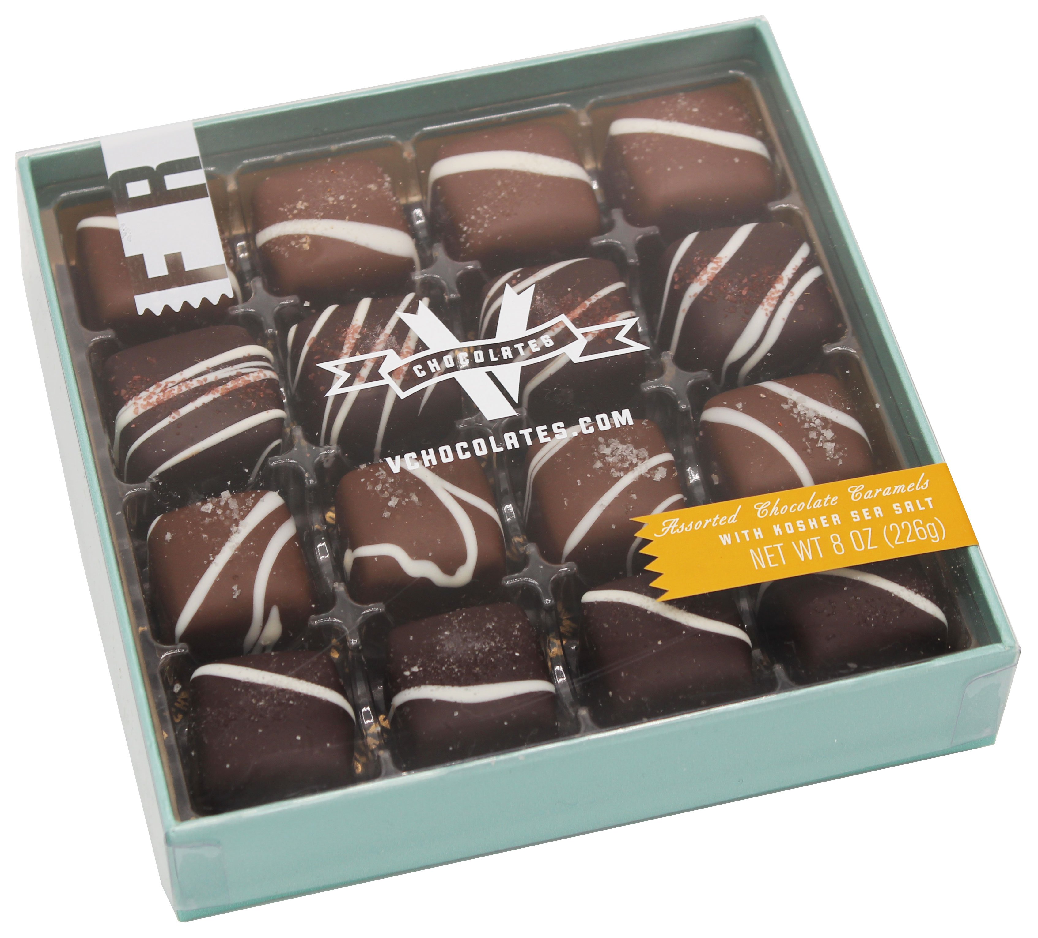 V Chocolates Assorted Sea Salt Chocolate Caramels, 8 oz | Central ...