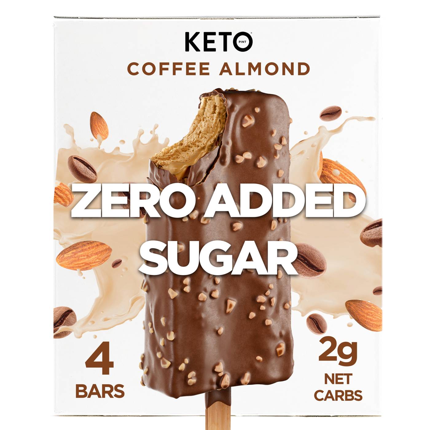 Keto Pint Zero Added Sugar Coffee Almond Ice Cream Bars - Shop Bars ...