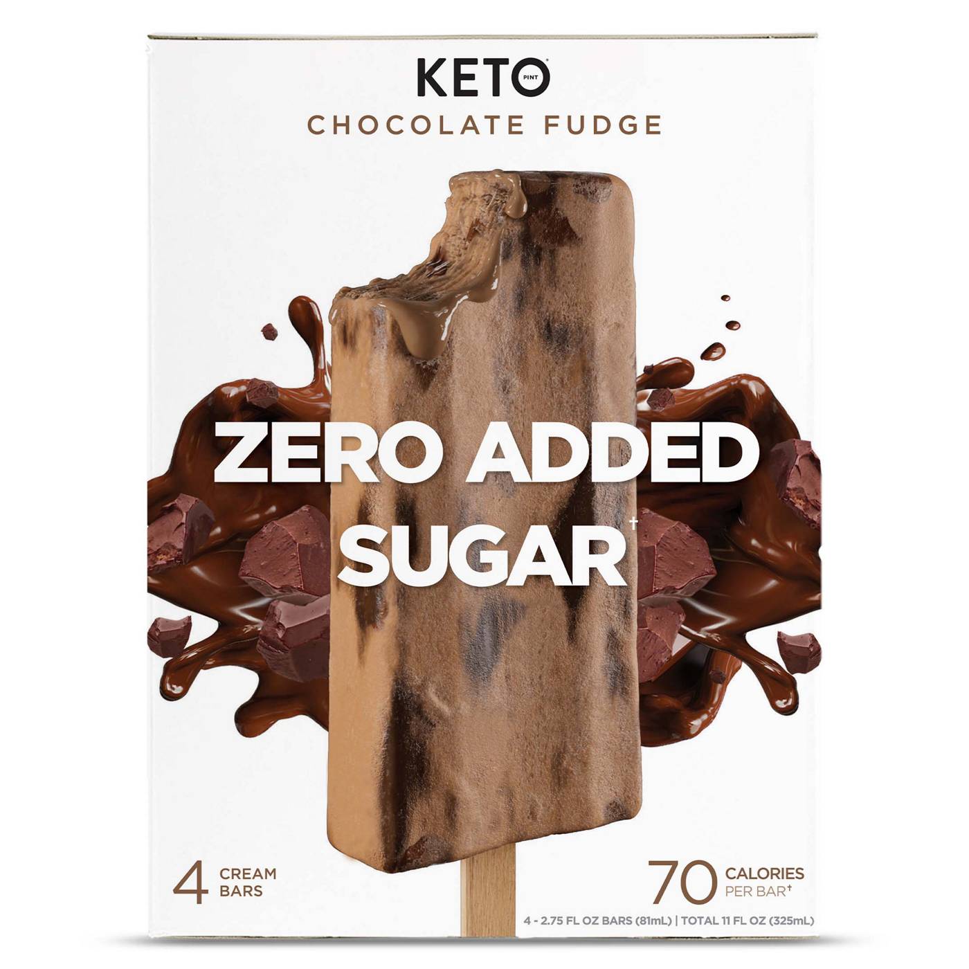 Keto Pint Zero Added Sugar Chocolate Fudge Ice Cream Bars - Shop Bars ...