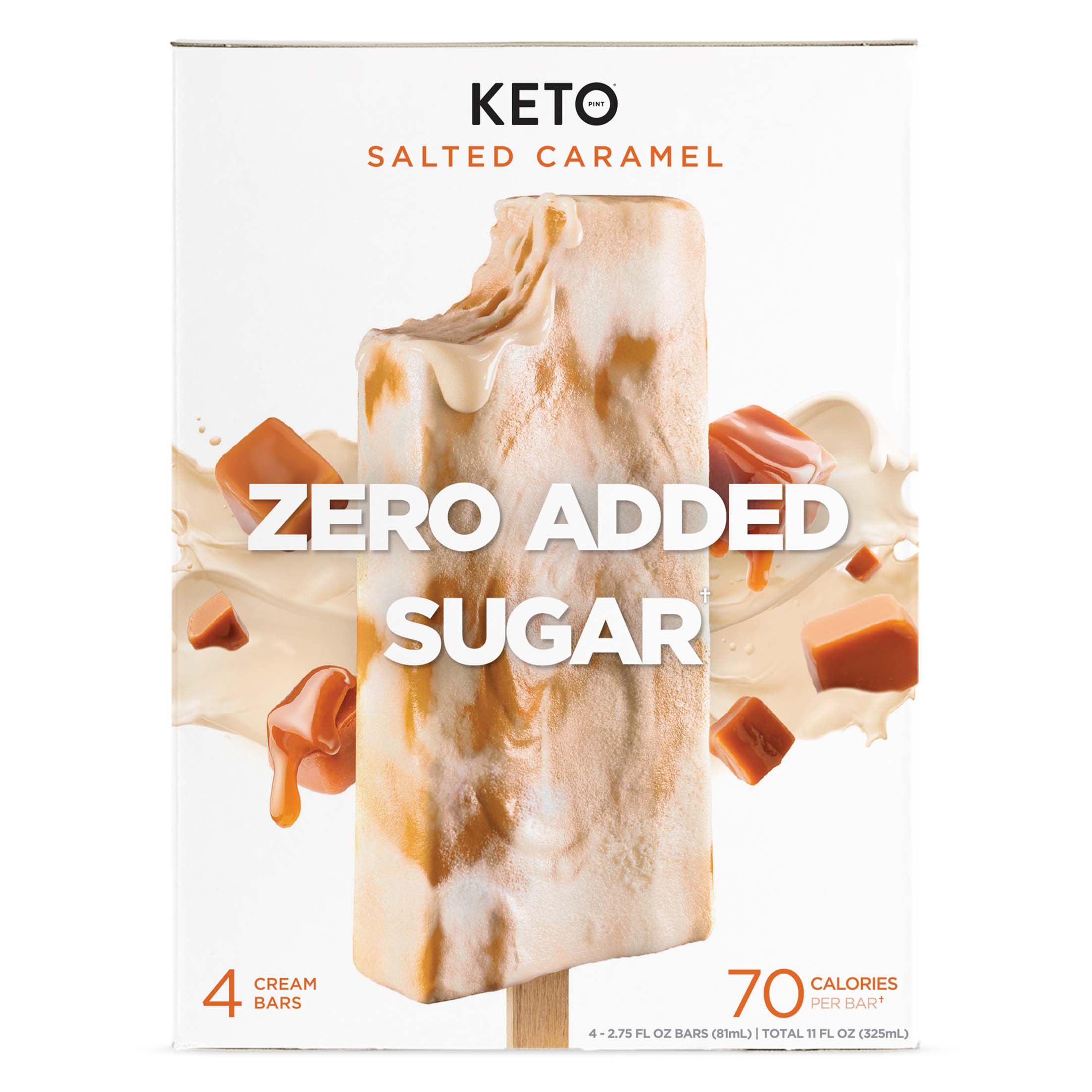 Keto Pint Zero Added Sugar Salted Caramel Ice Cream Bars - Shop Bars ...