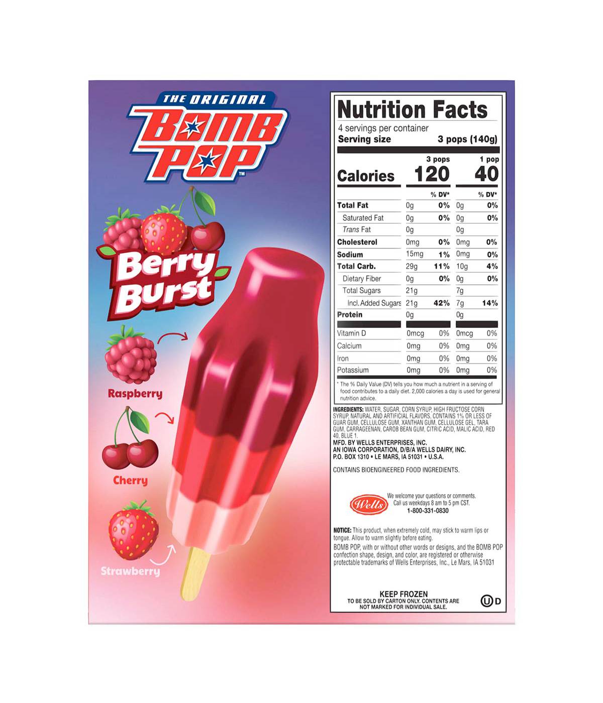 Bomb Pop Berry Burst Ice Pops - Shop Bars & pops at H-E-B