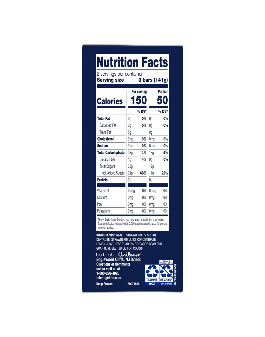 Talenti Summer Strawberry Mini Sorbetto Bars - Shop Bars & pops at H-E-B