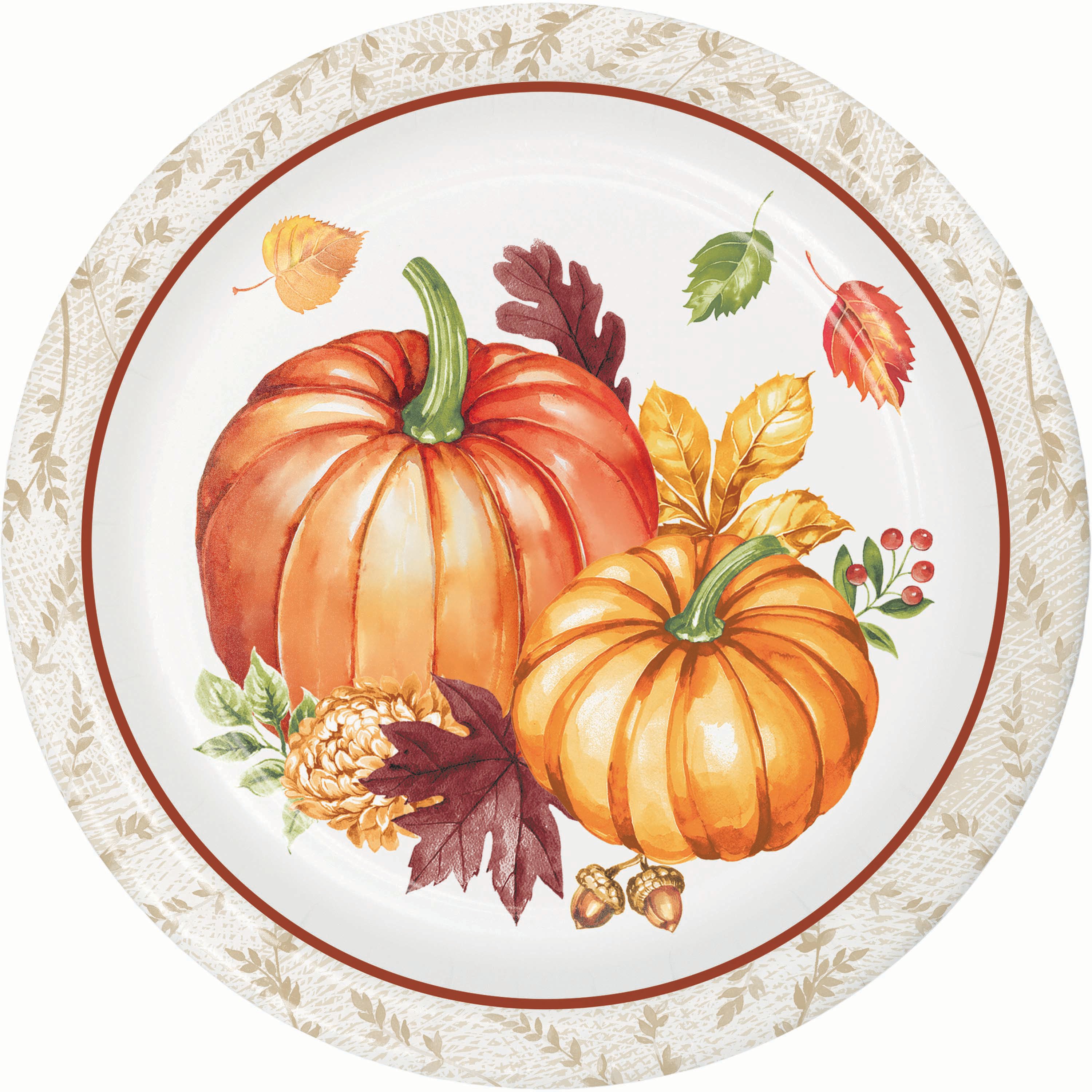 Destination Holiday Fall Pumpkin Harvest Lunch Paper Plate - Shop ...