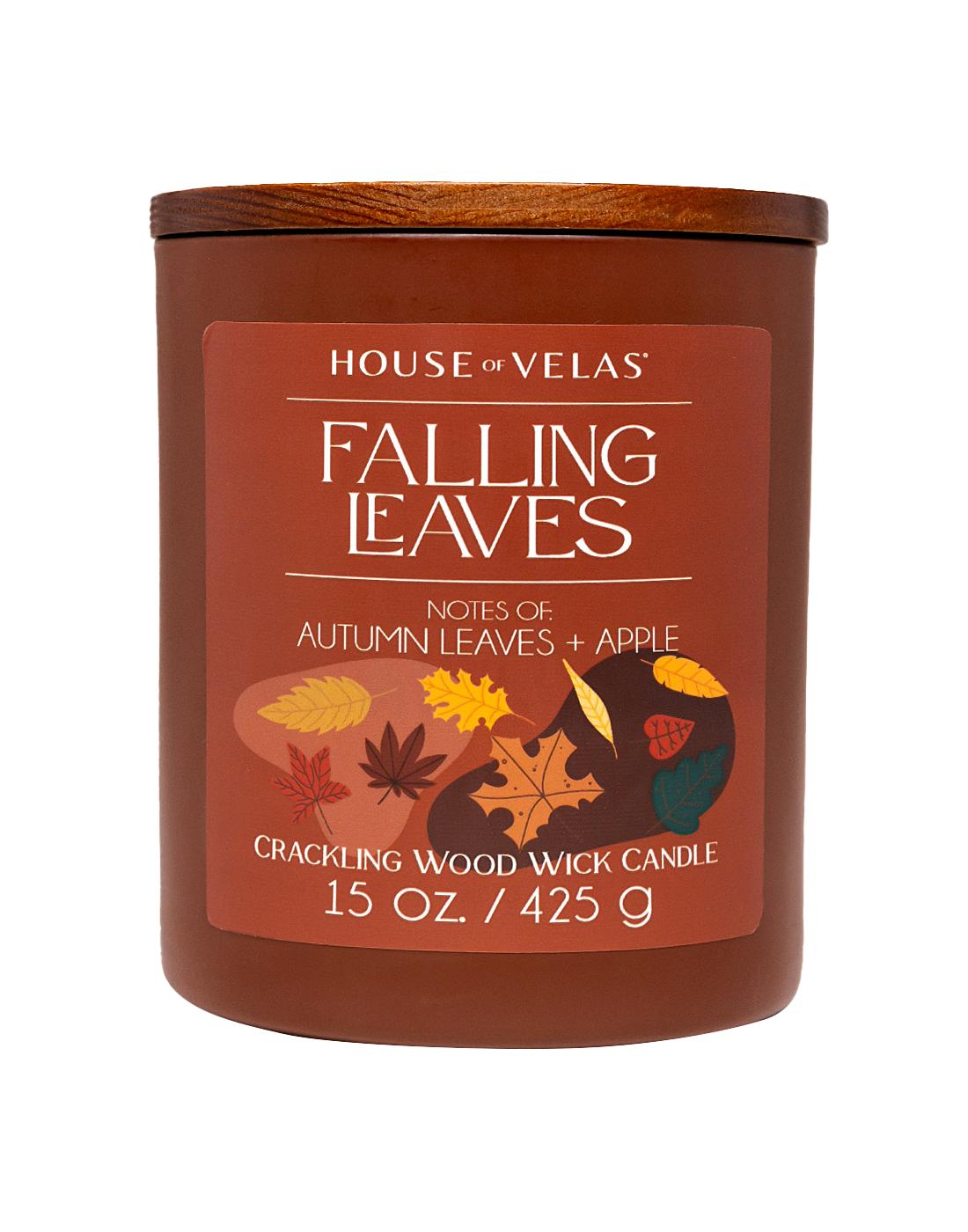 House of Velas Falling Leaves Scented Wood Wick Fall Candle - Shop ...