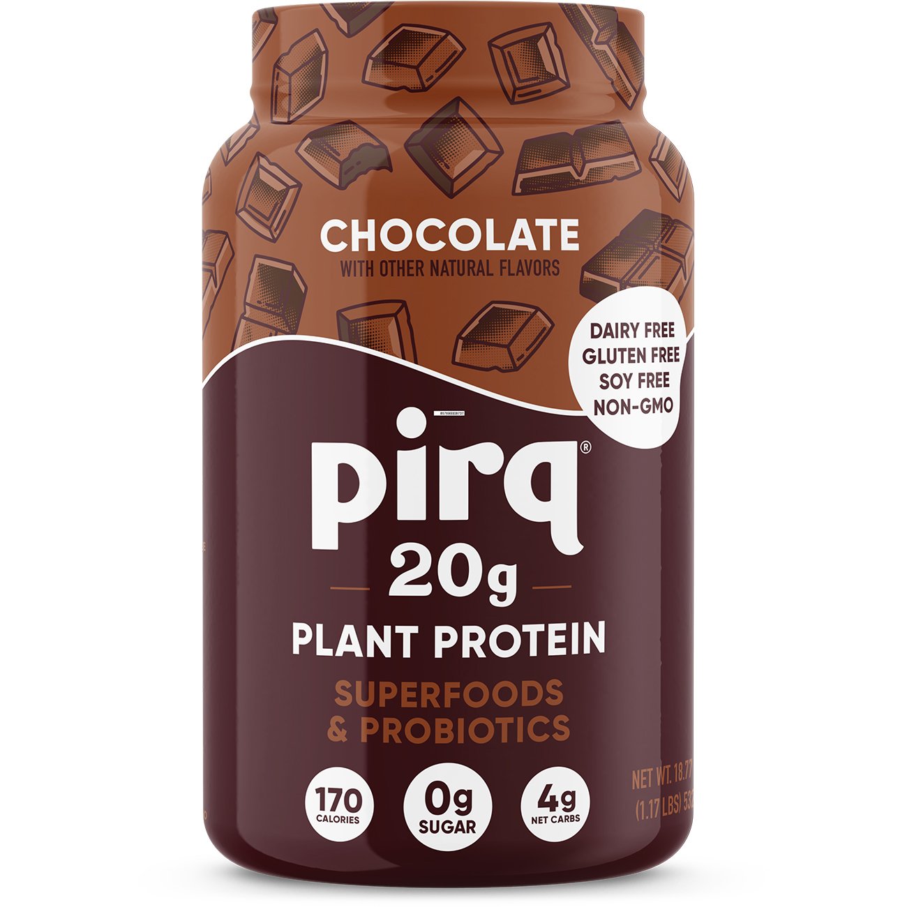 Pirq 20g Plant Protein Powder + Superfoods & Probiotics - Chocolate ...