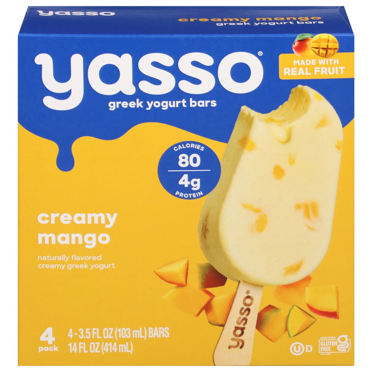 Yasso Creamy Mango Greek Yogurt Bars - Shop Bars & pops at H-E-B