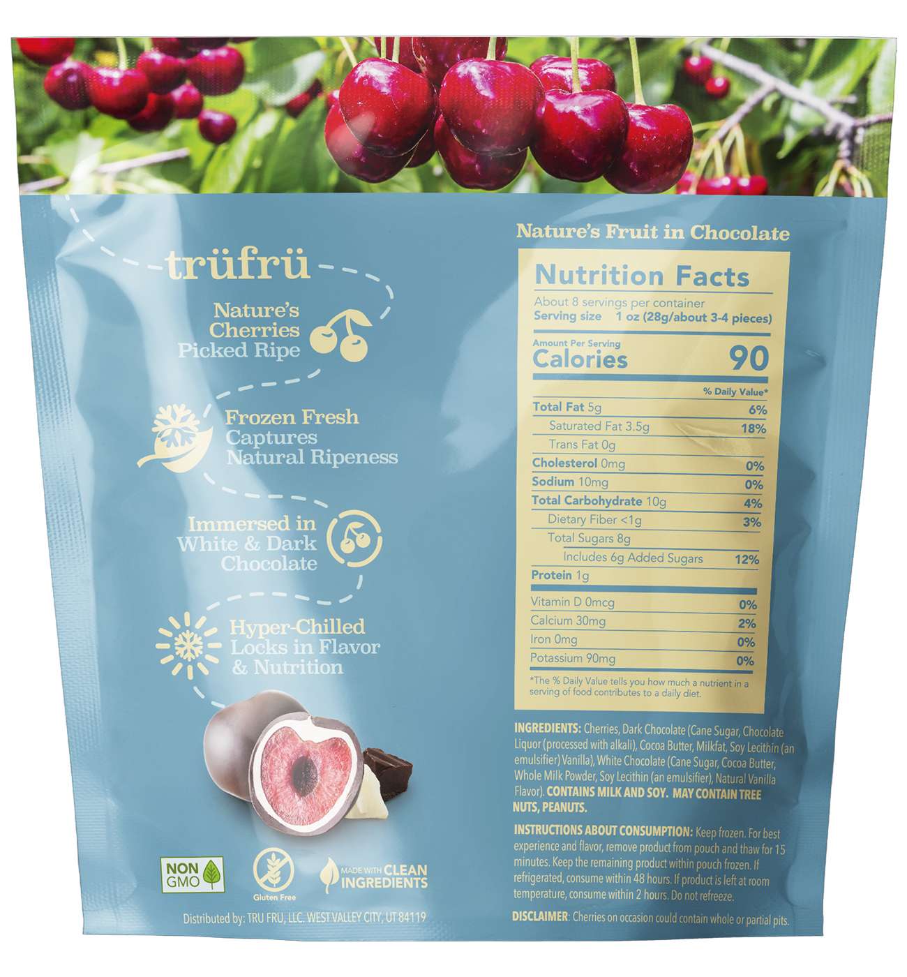 Tru Fru Nature's Cherries Frozen Fresh in White Dark & Chocolate - Shop ...