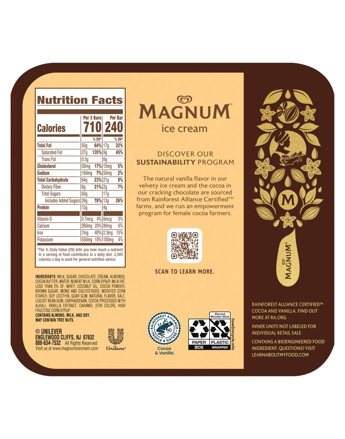 Magnum Almond Duet Ice Cream Bars - Shop Bars & pops at H-E-B